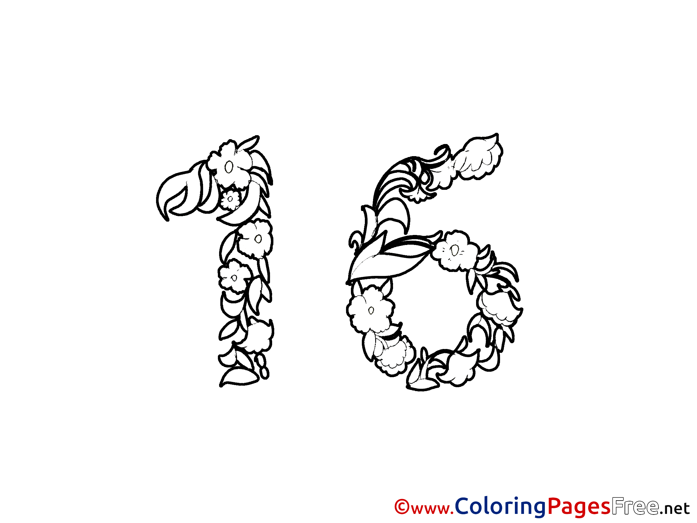 sweet 16 birthday coloring pages