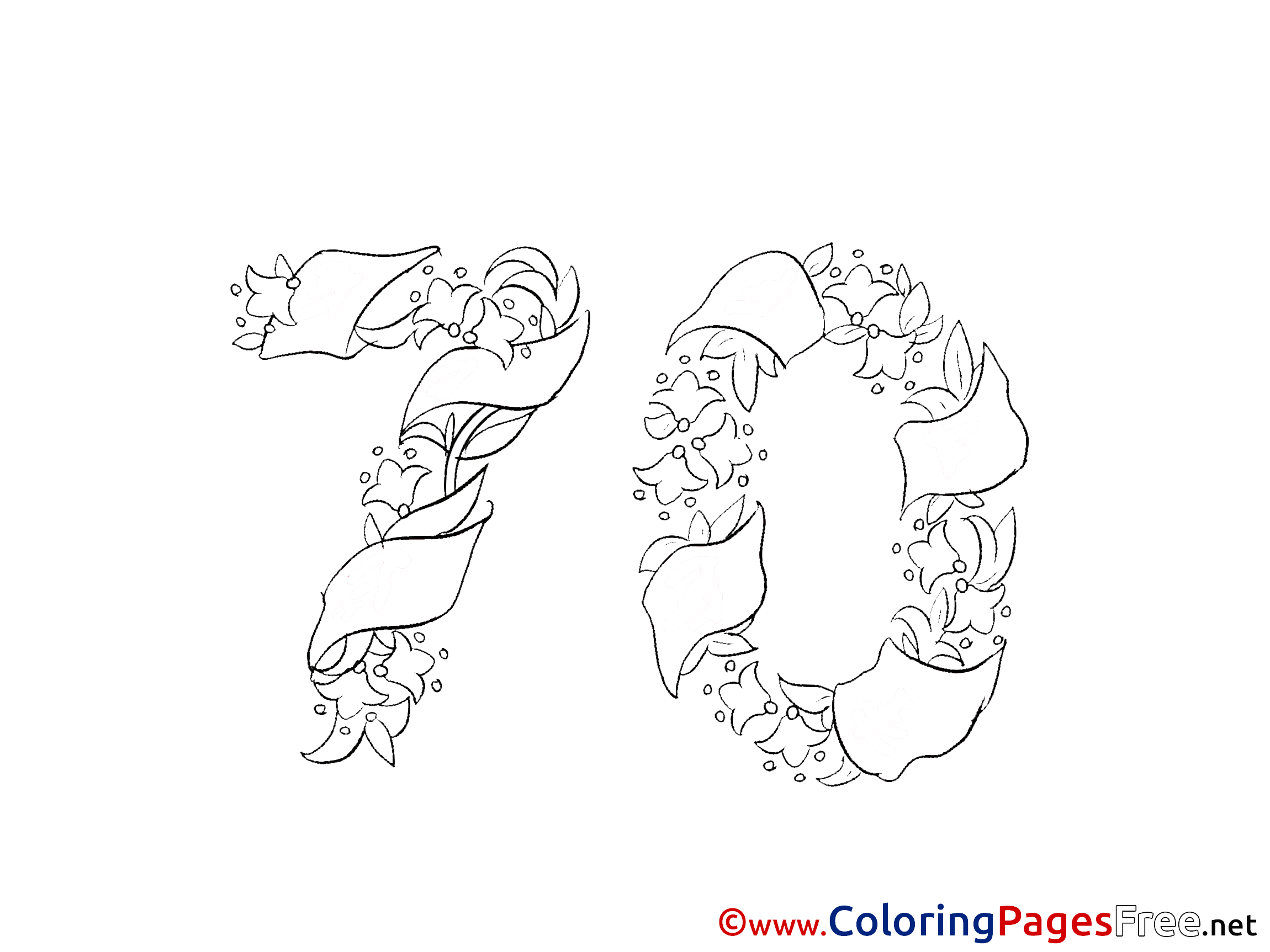 70 years birthday coloring pages