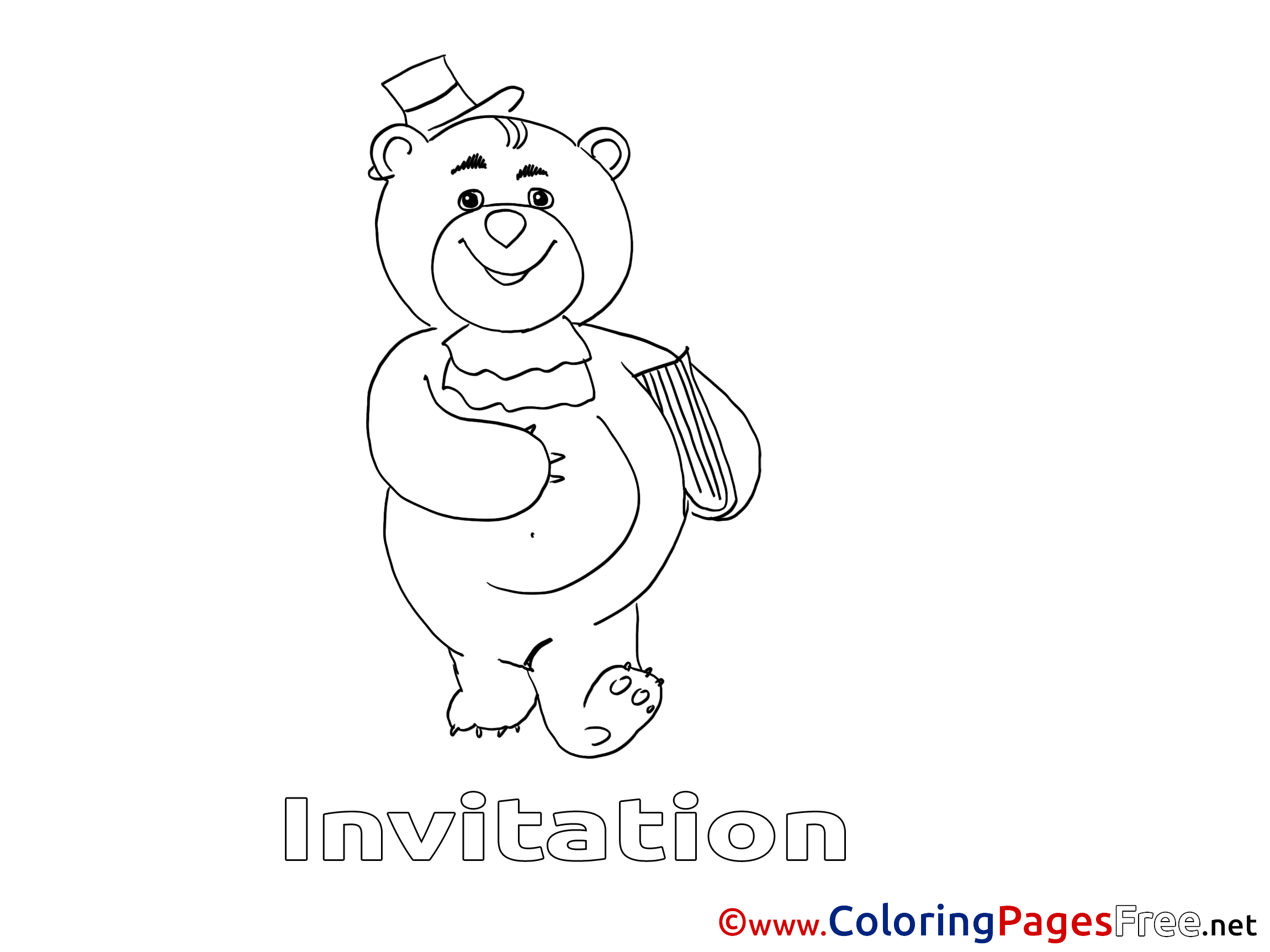 Bear printable Coloring Pages Birthday