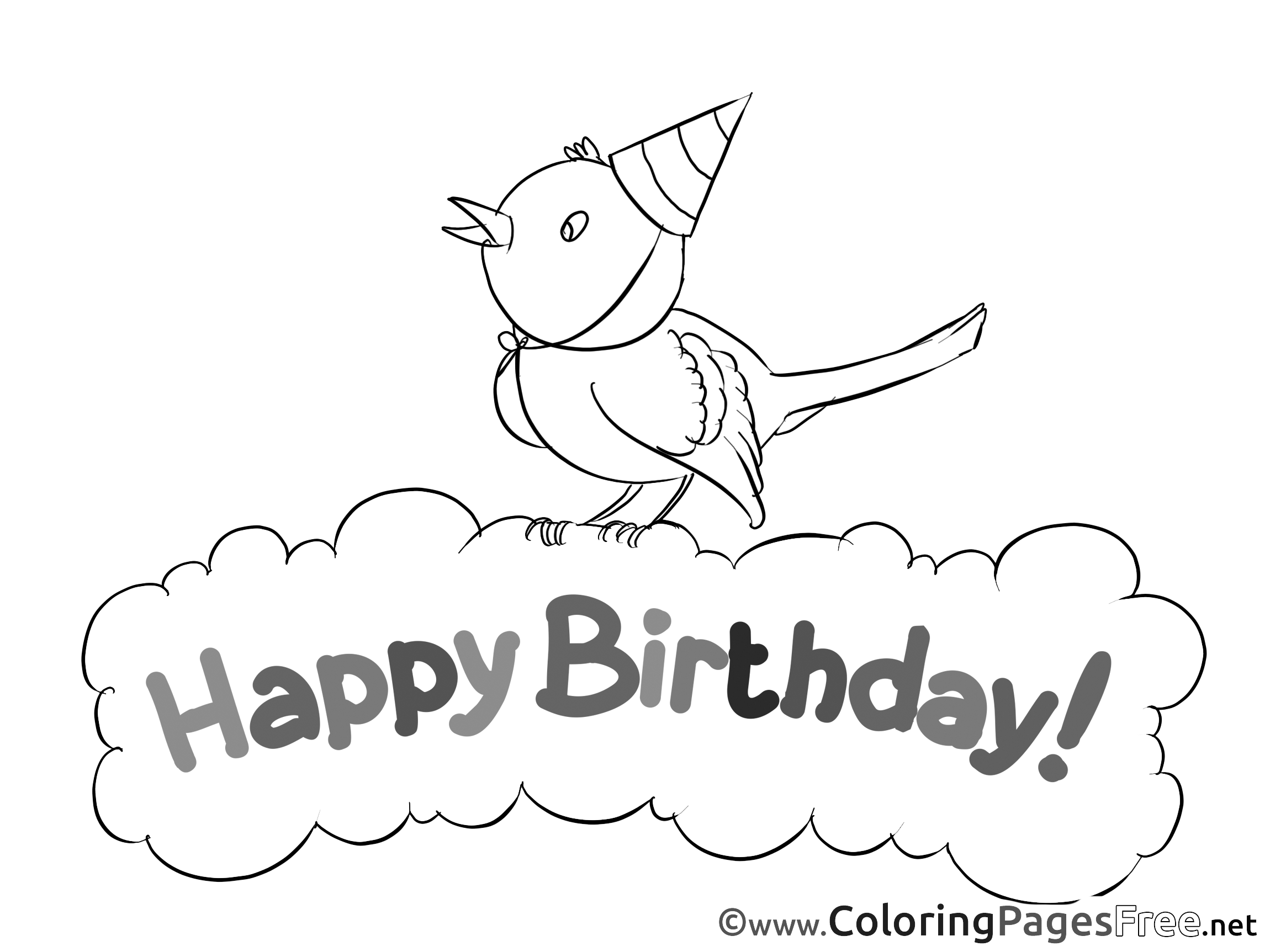 big bird birthday coloring pages
