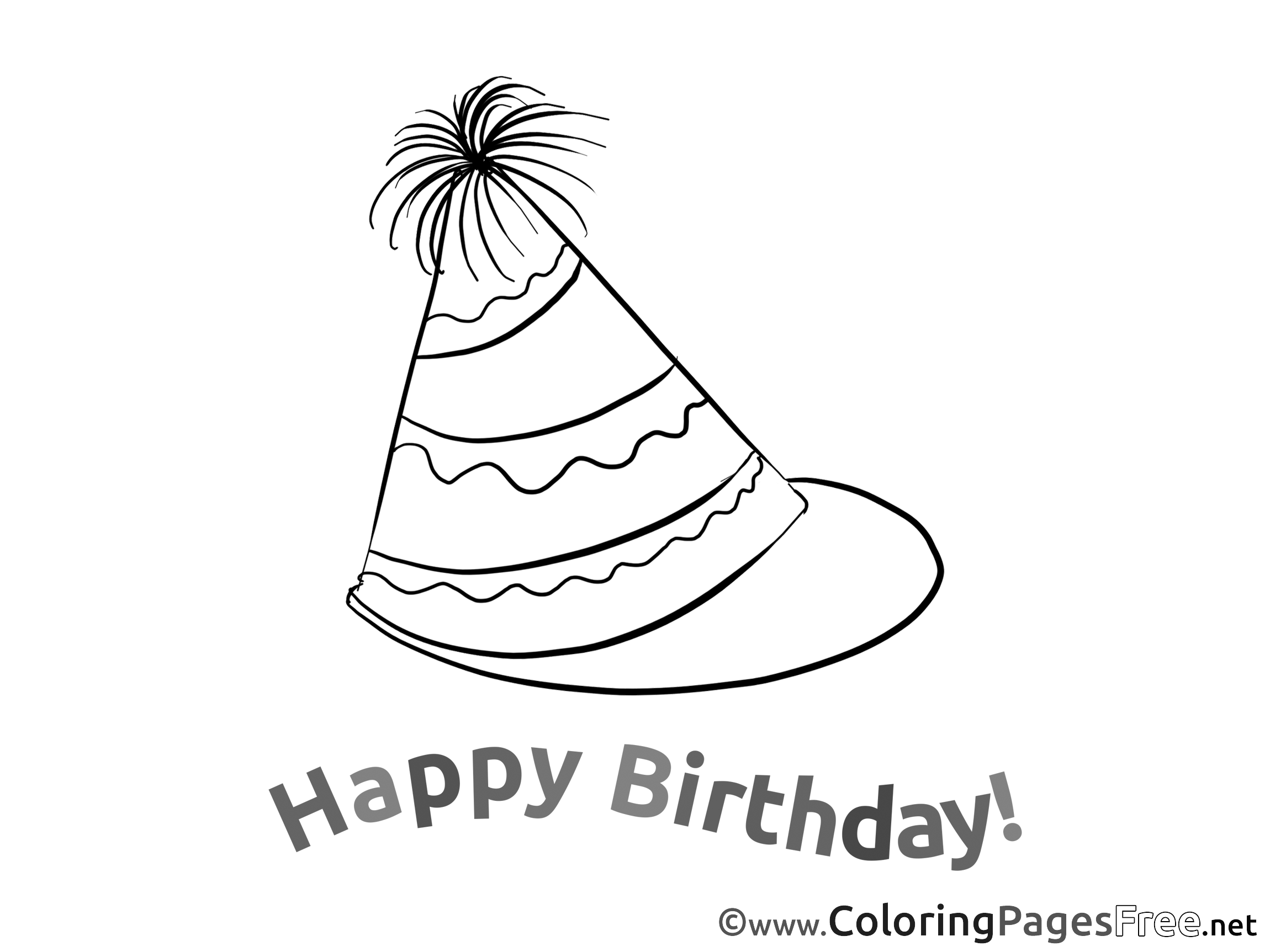 Hat Party printable Coloring Pages Birthday