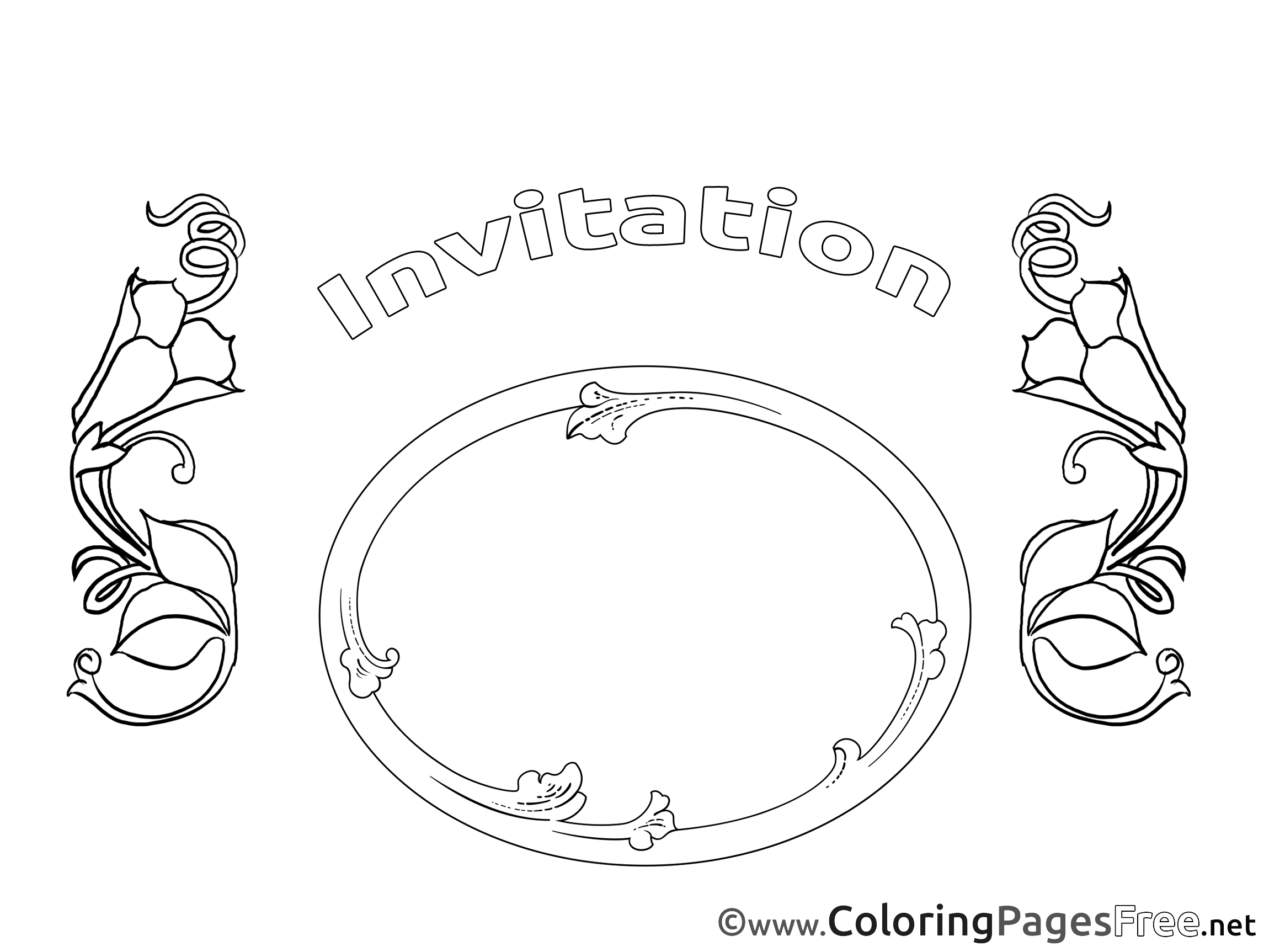 Invitation Birthday Colouring Sheet free