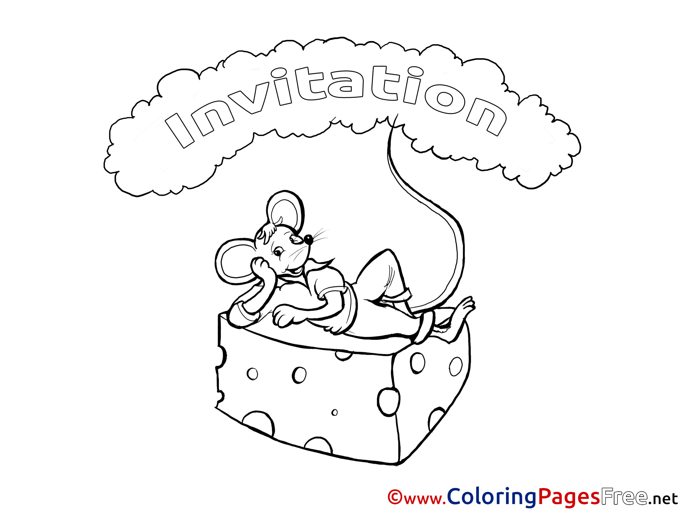 Mouse Birthday Colouring Sheet free