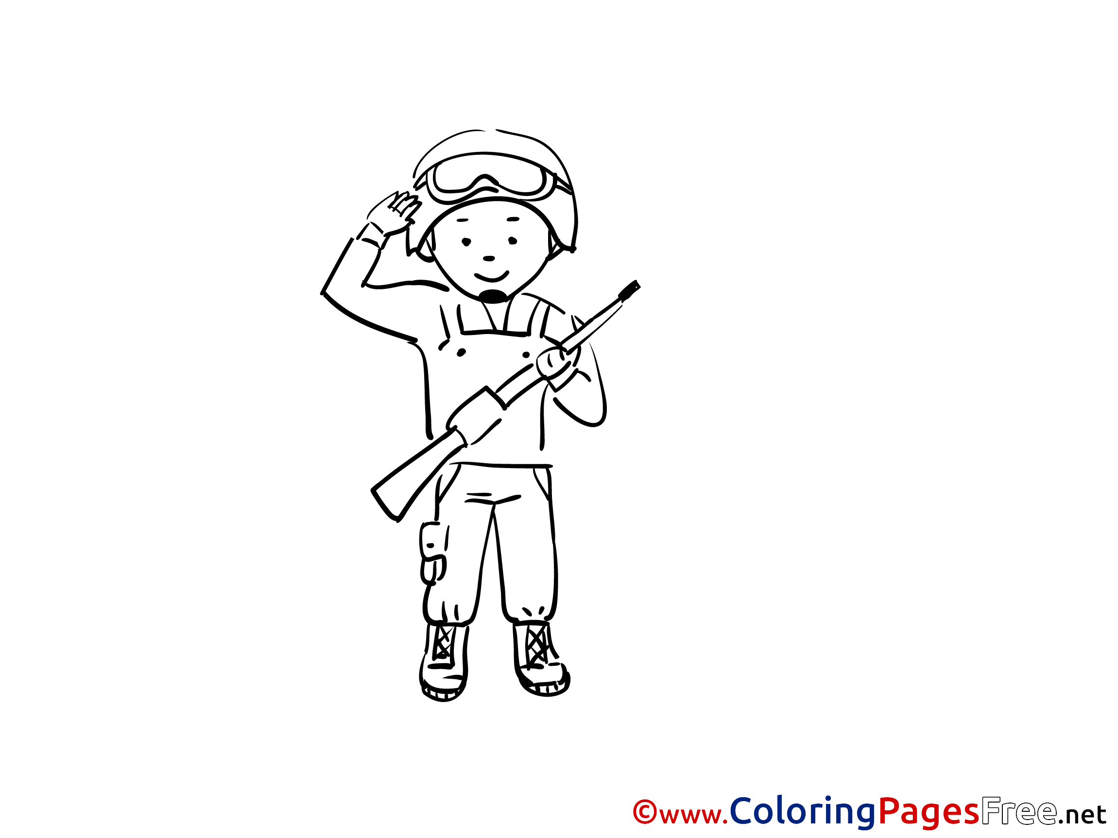kid soldier coloring pages