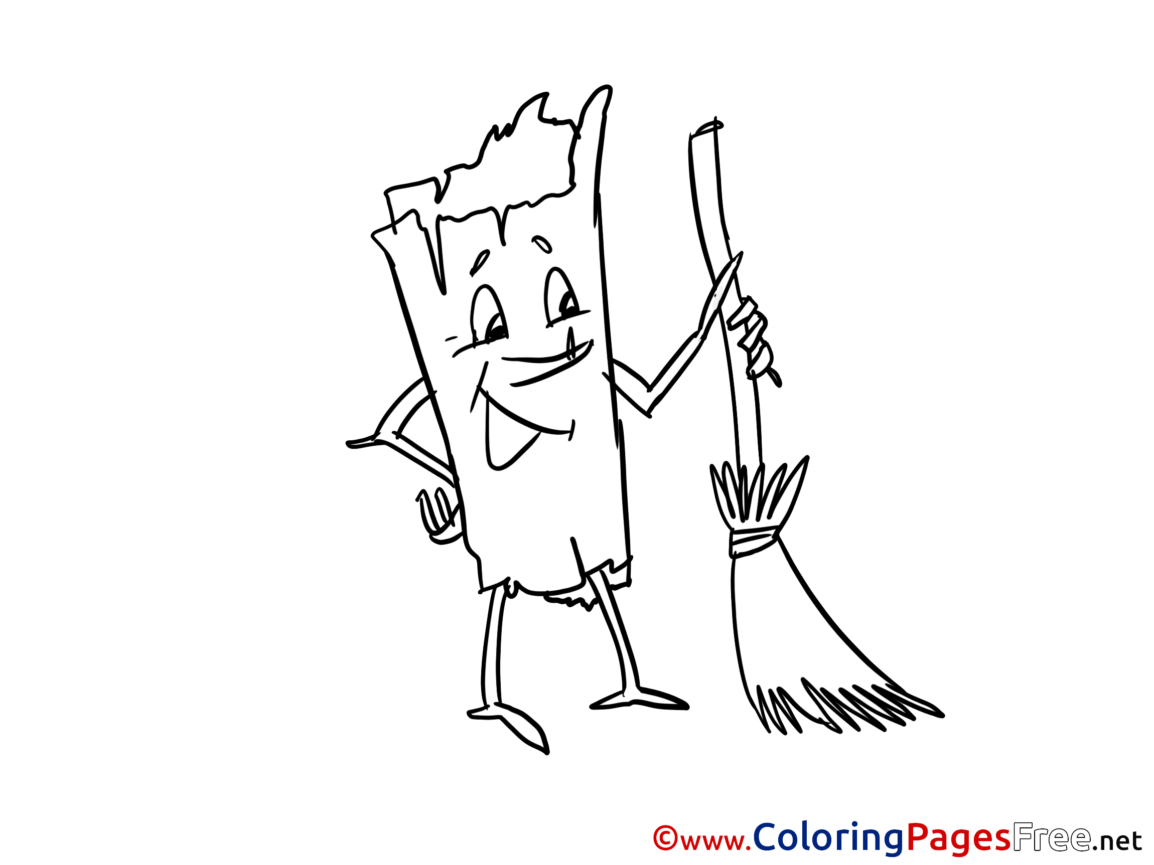 Broom printable Coloring Pages for free