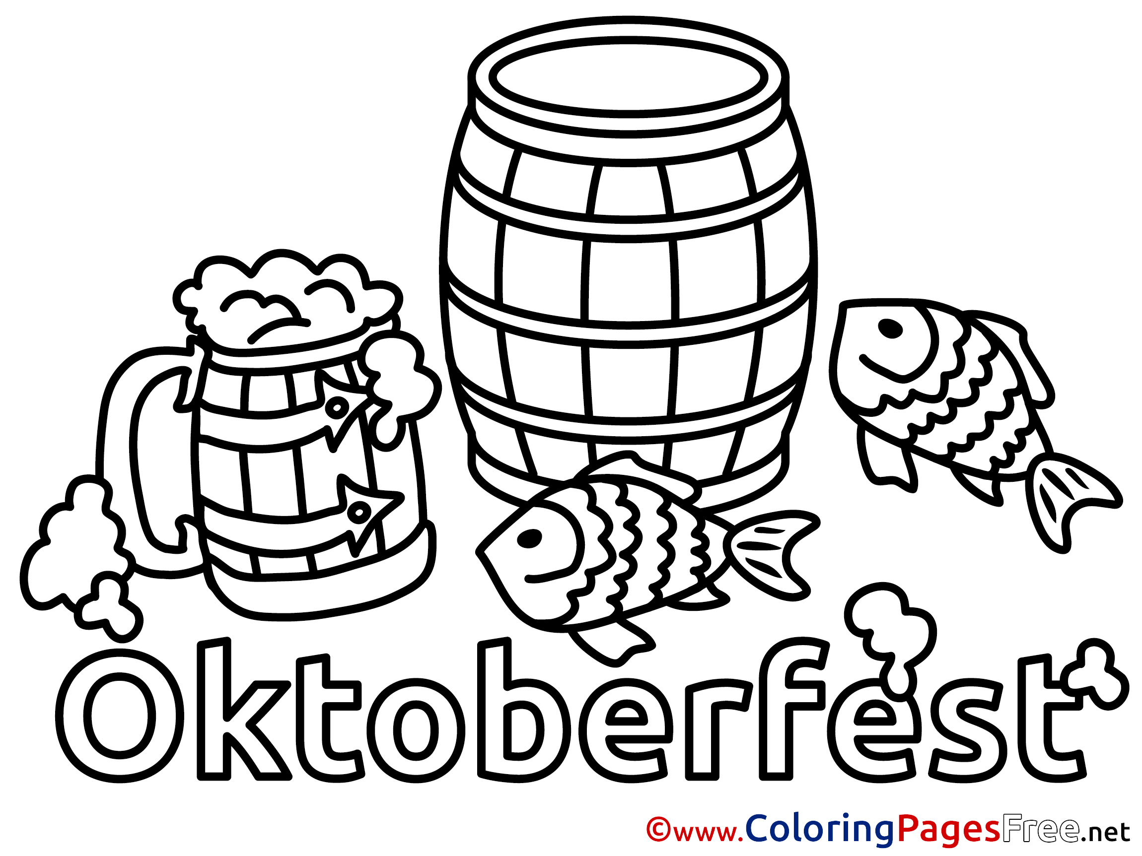 Feast Oktoberfest download Colouring Sheet free