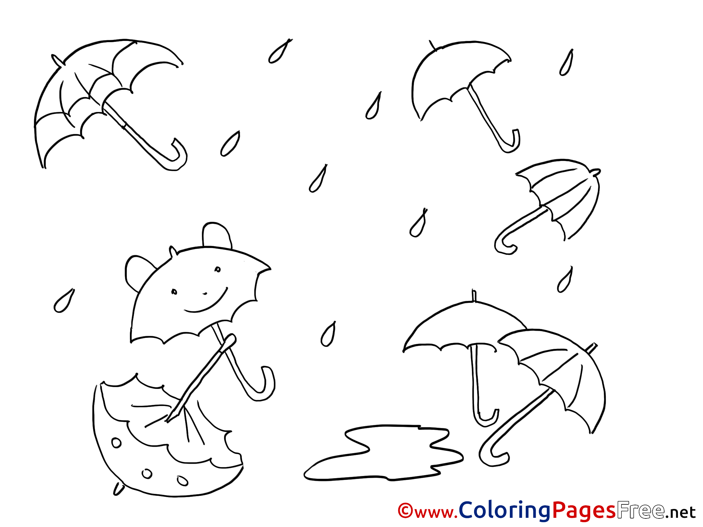 Rain download Colouring Sheet free