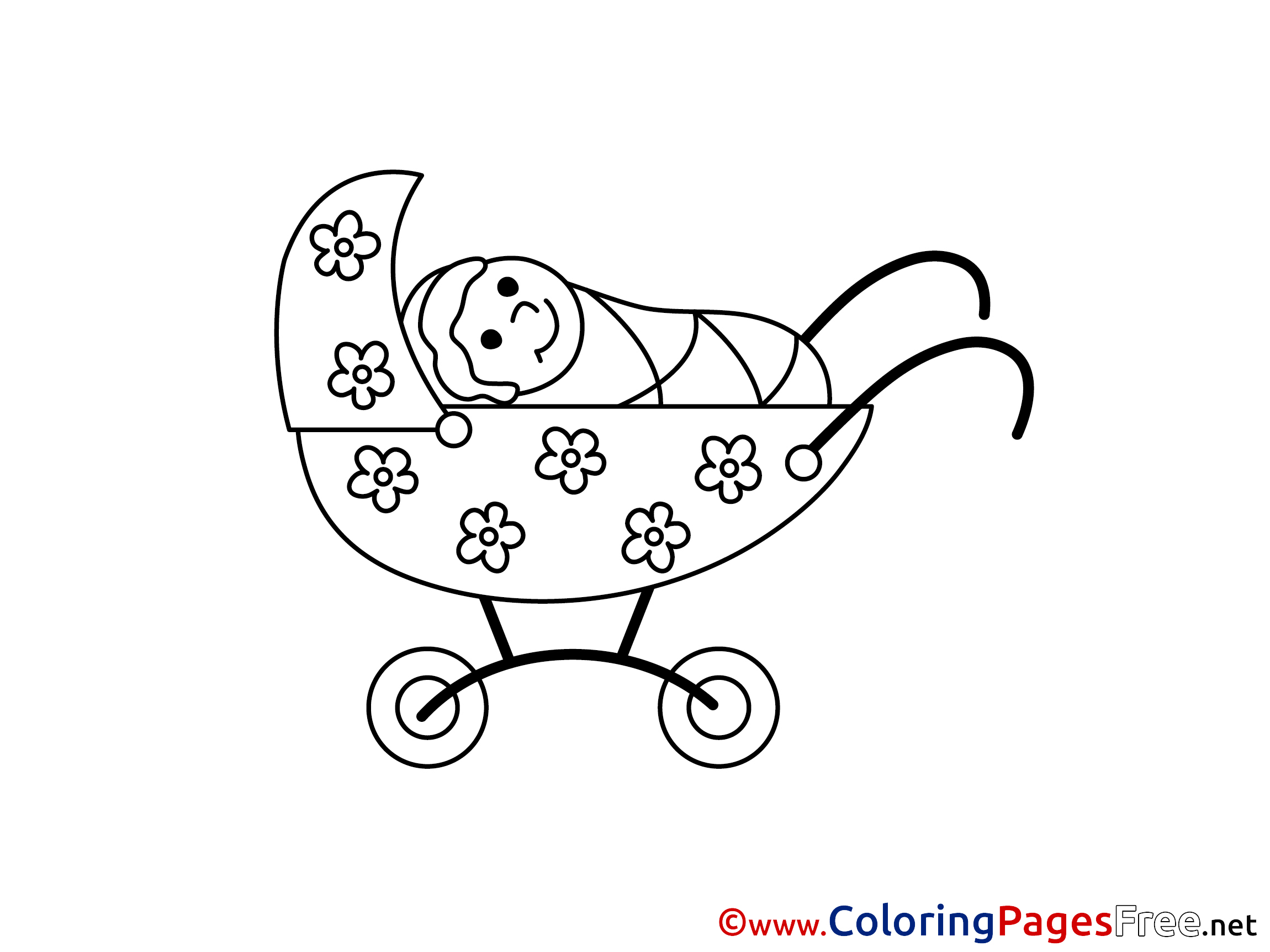 baby stroller coloring pages