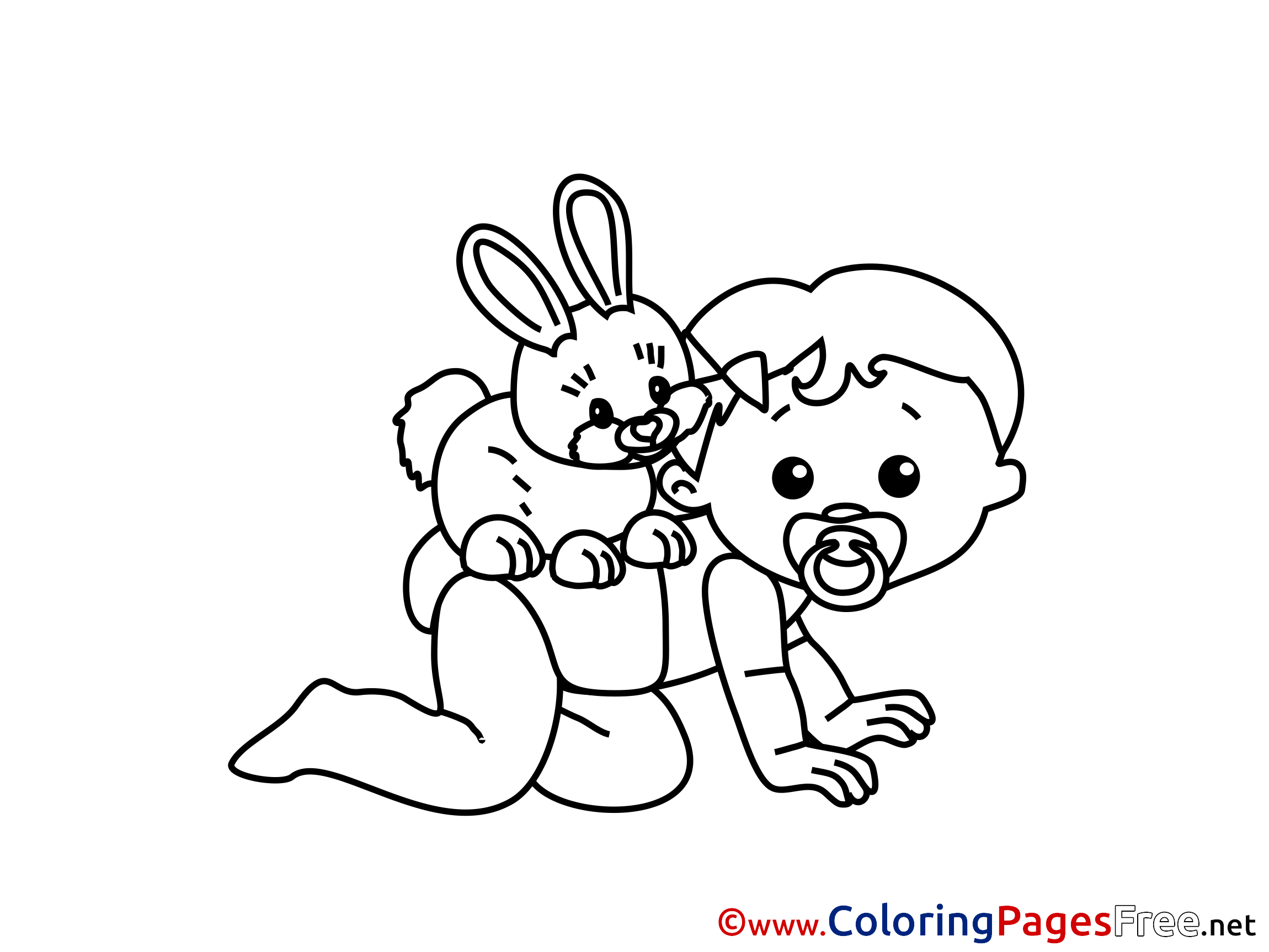 bear and rabbit coloring page
