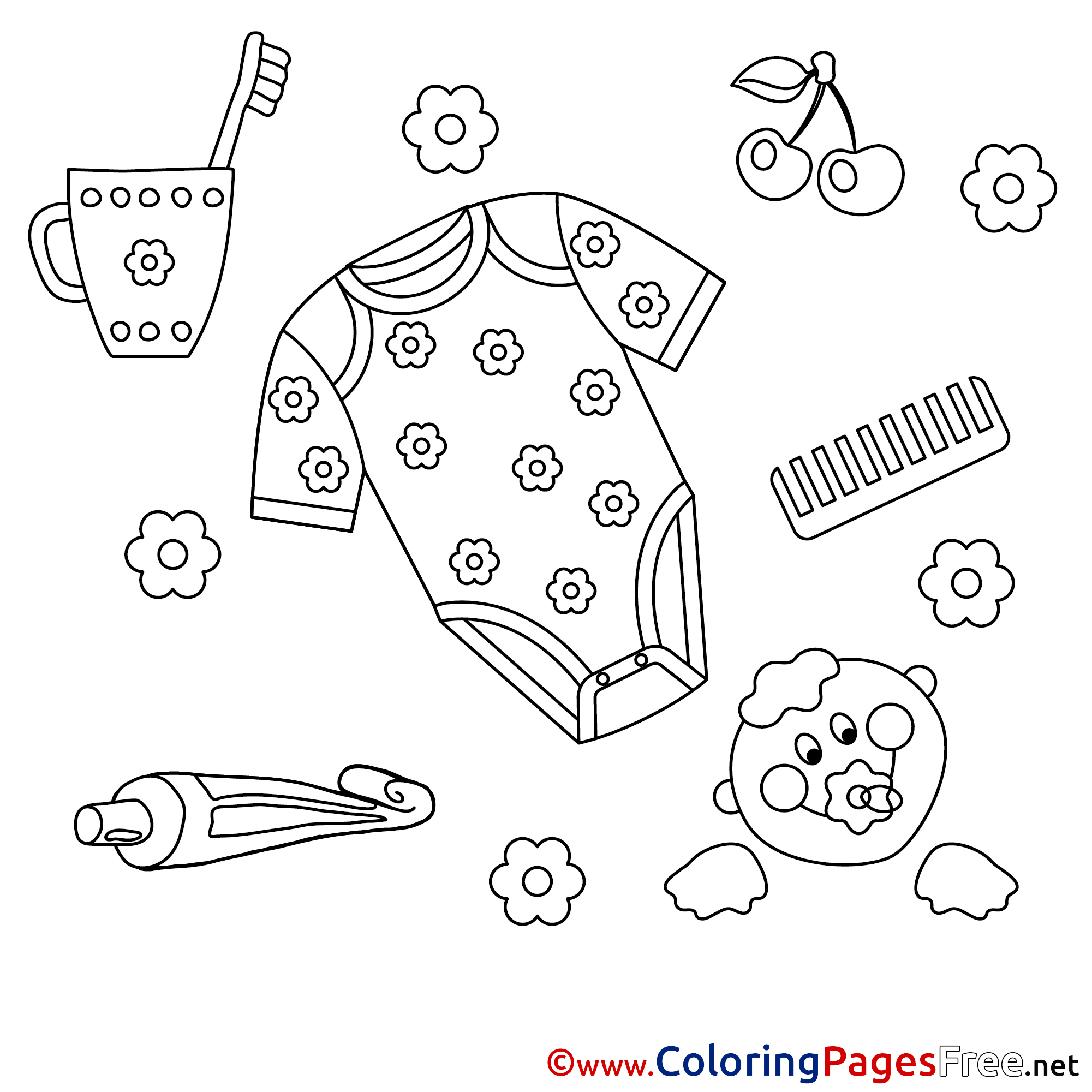 baby supplies coloring pages