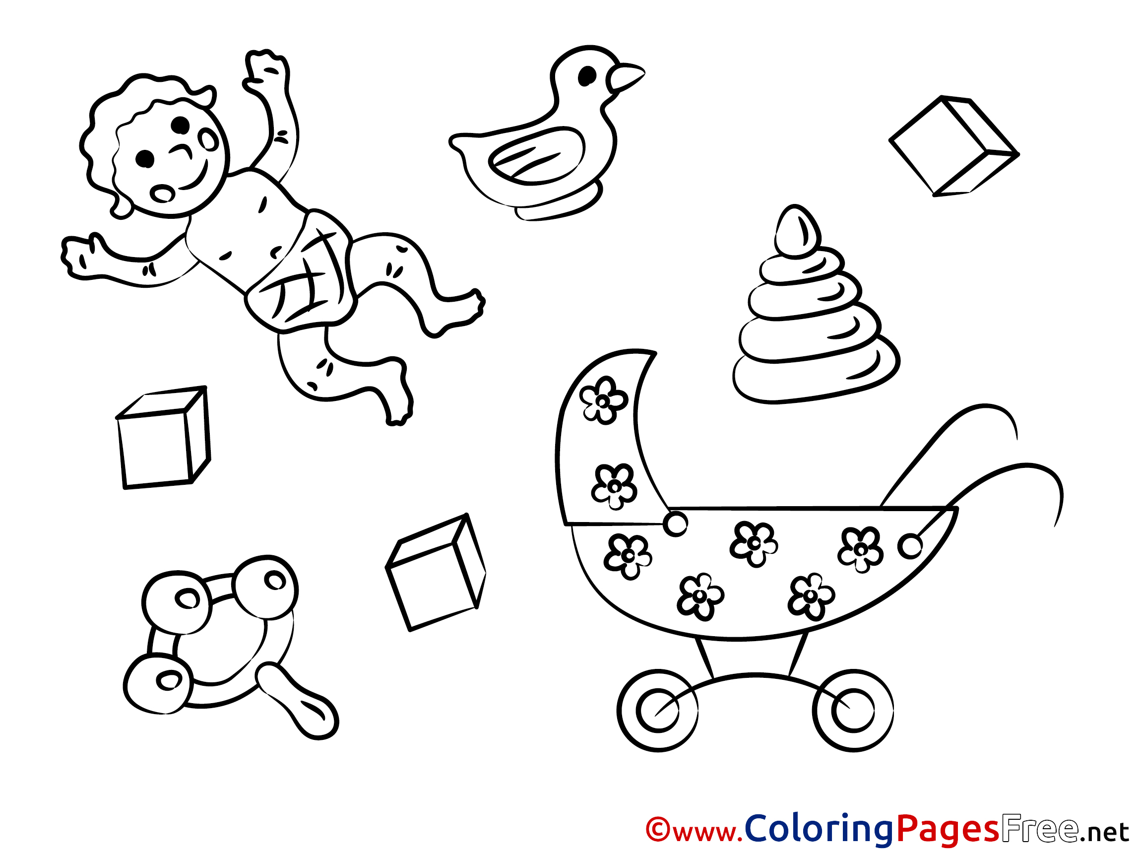 Baby Rattle Coloring Page