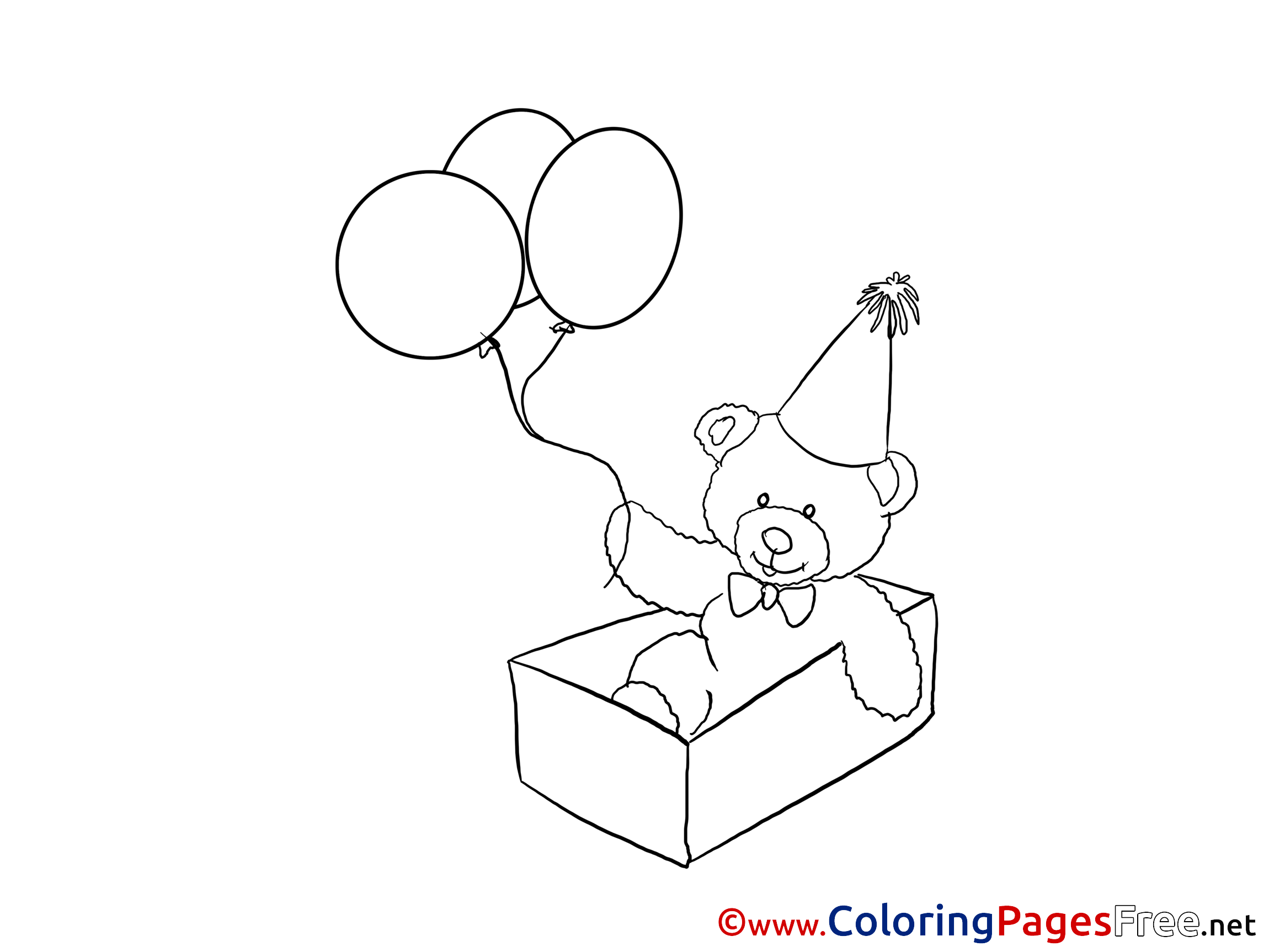 Balloons Bear Children Happy Birthday Colouring Page balloons-bear-children-happy-birthday-colouring-page