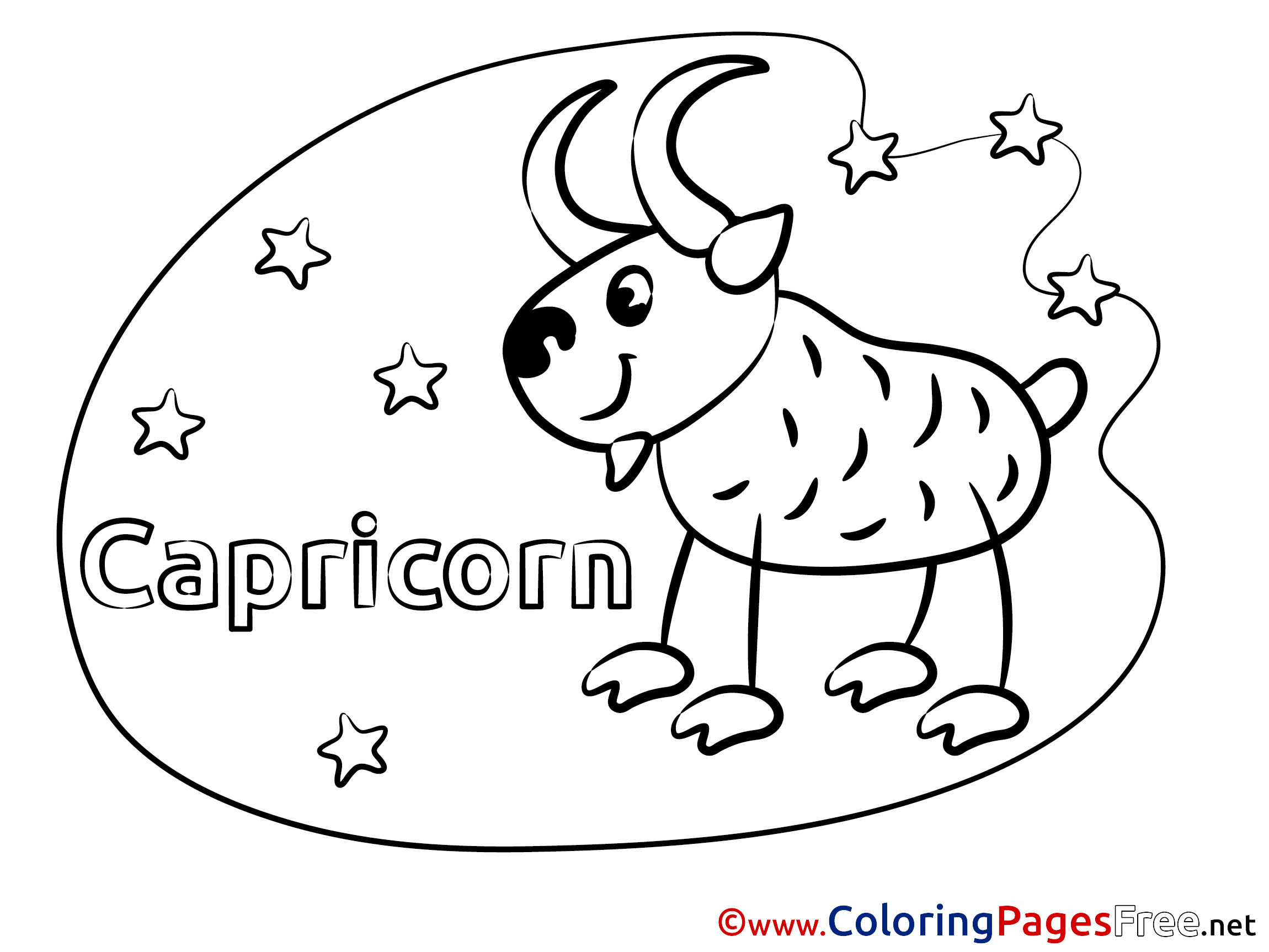capricorn coloring page free