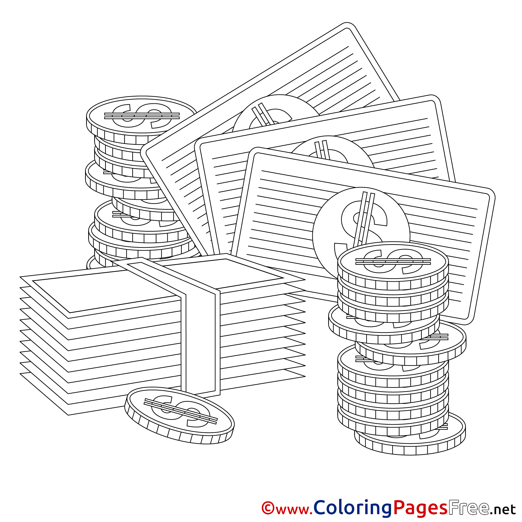 coloring page money printable