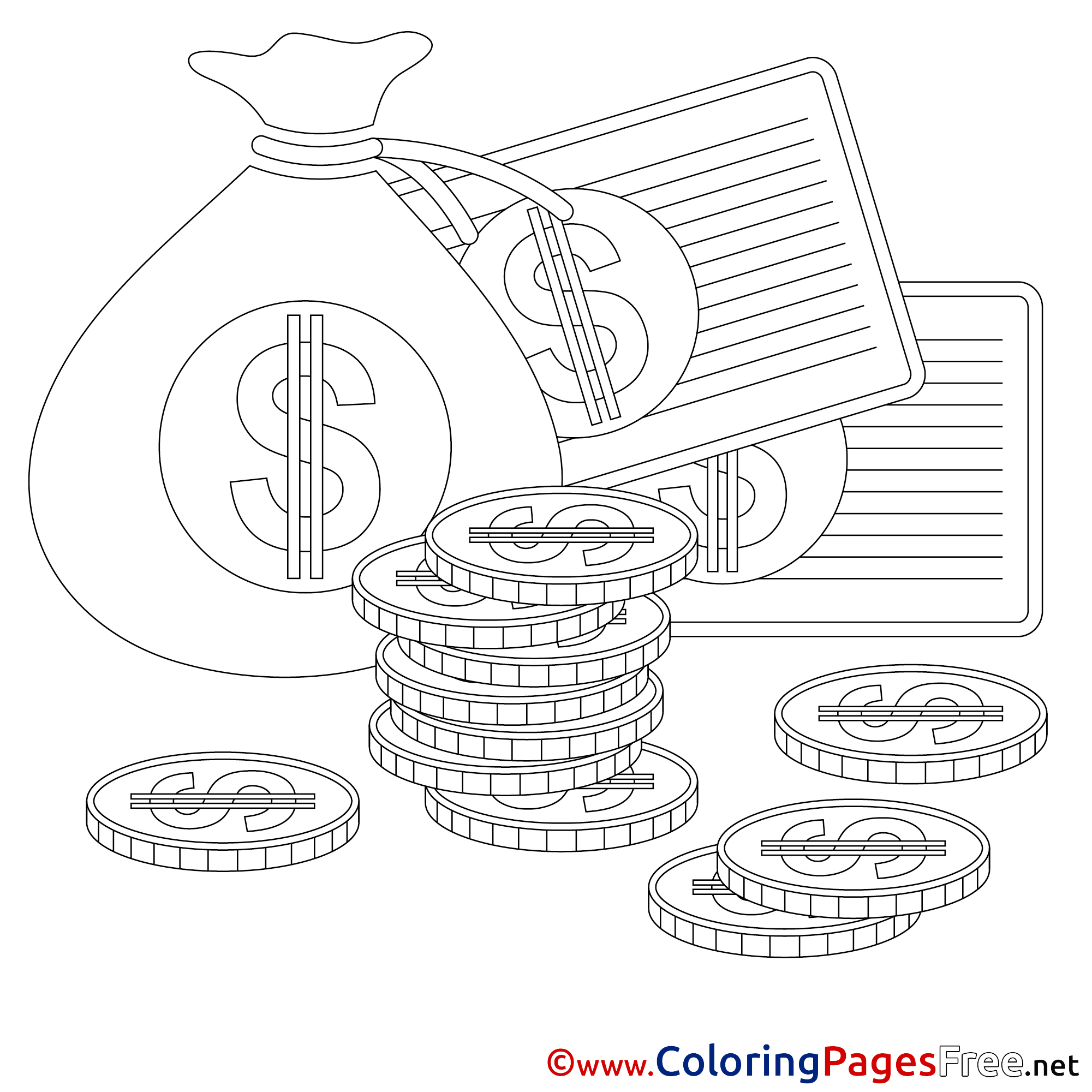 money coloring pages free