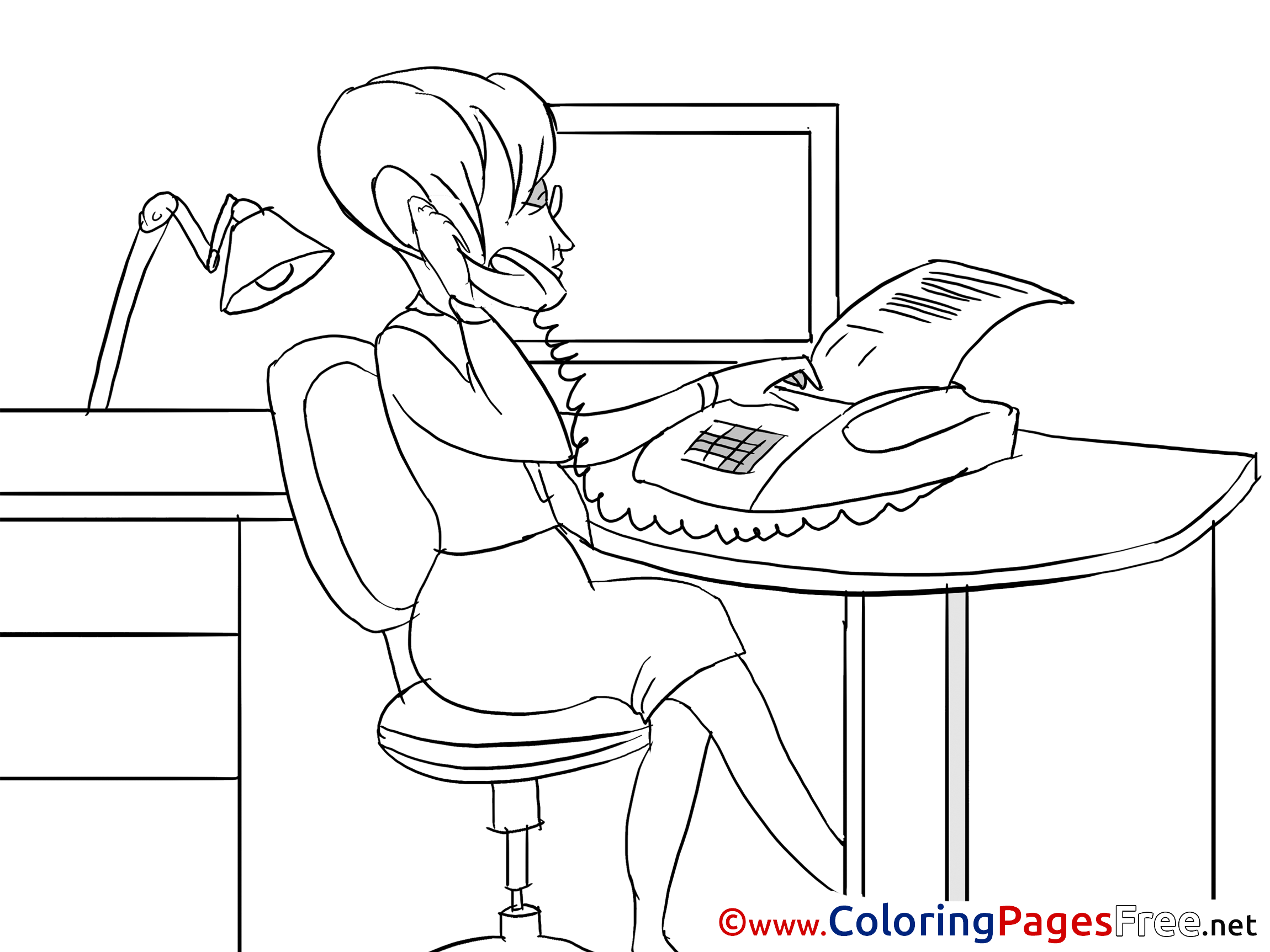 coloring pages of secretary