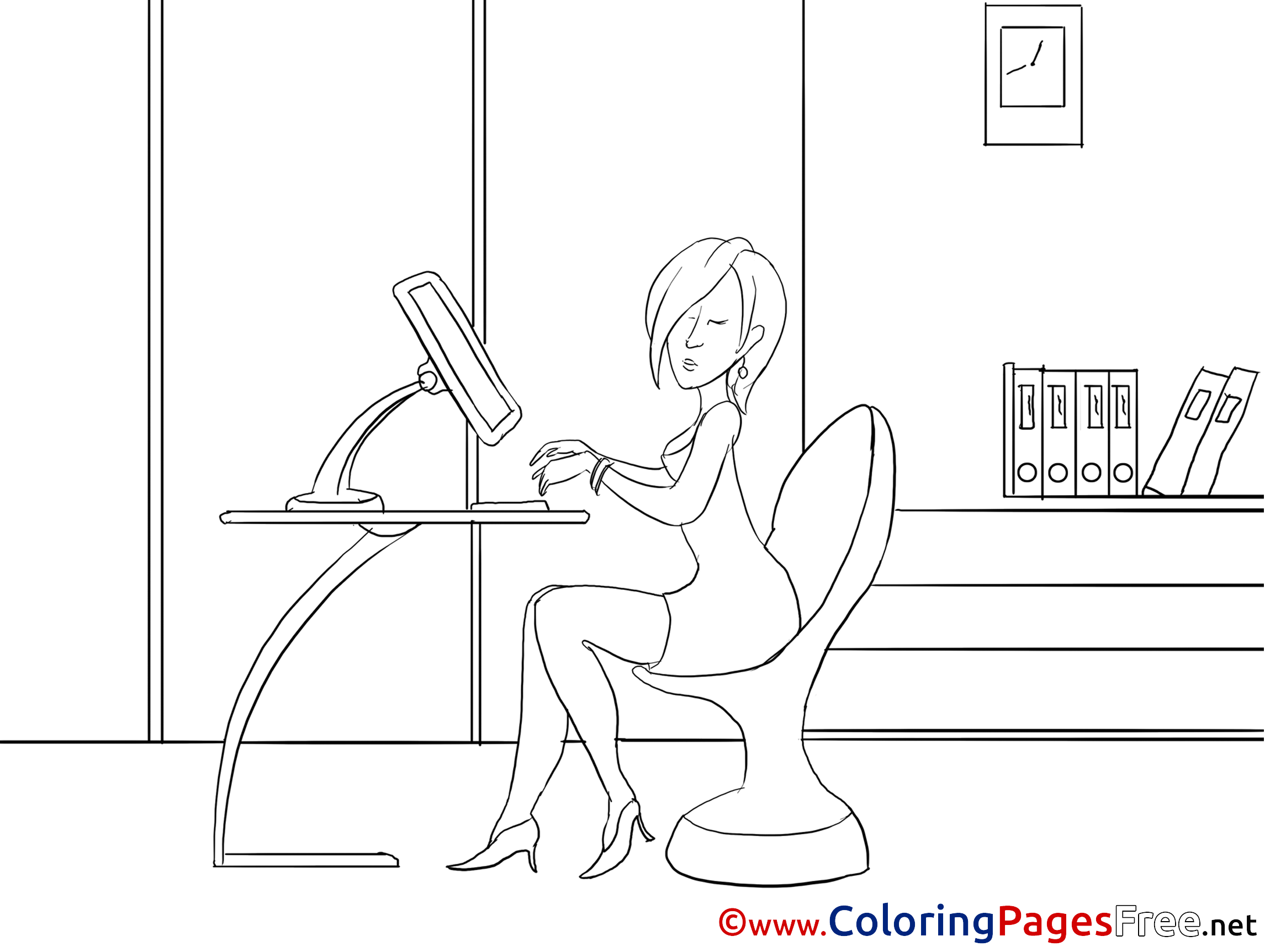 Woman Job printable Business Coloring Sheets