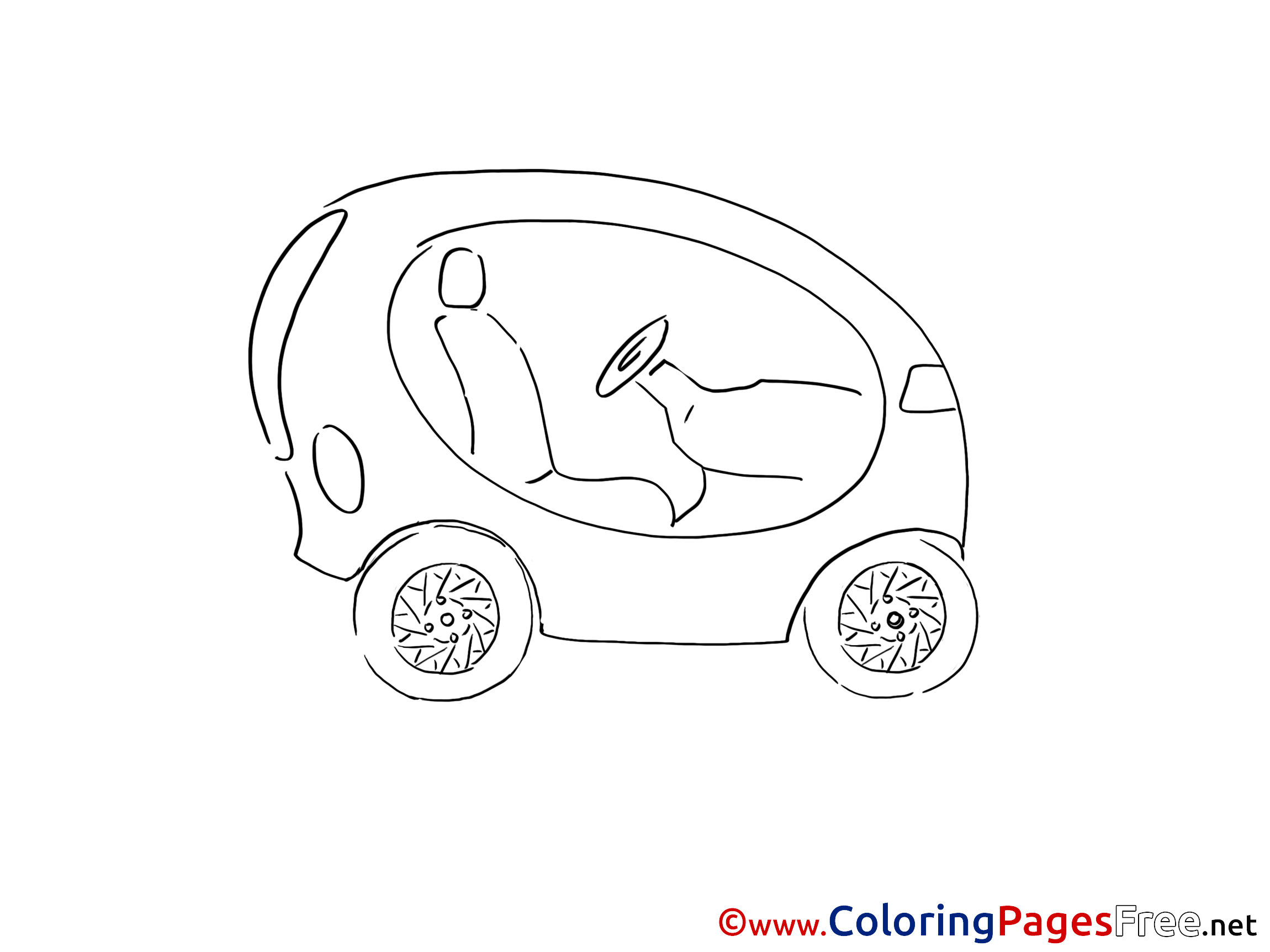 Compact Car Children download Colouring Page