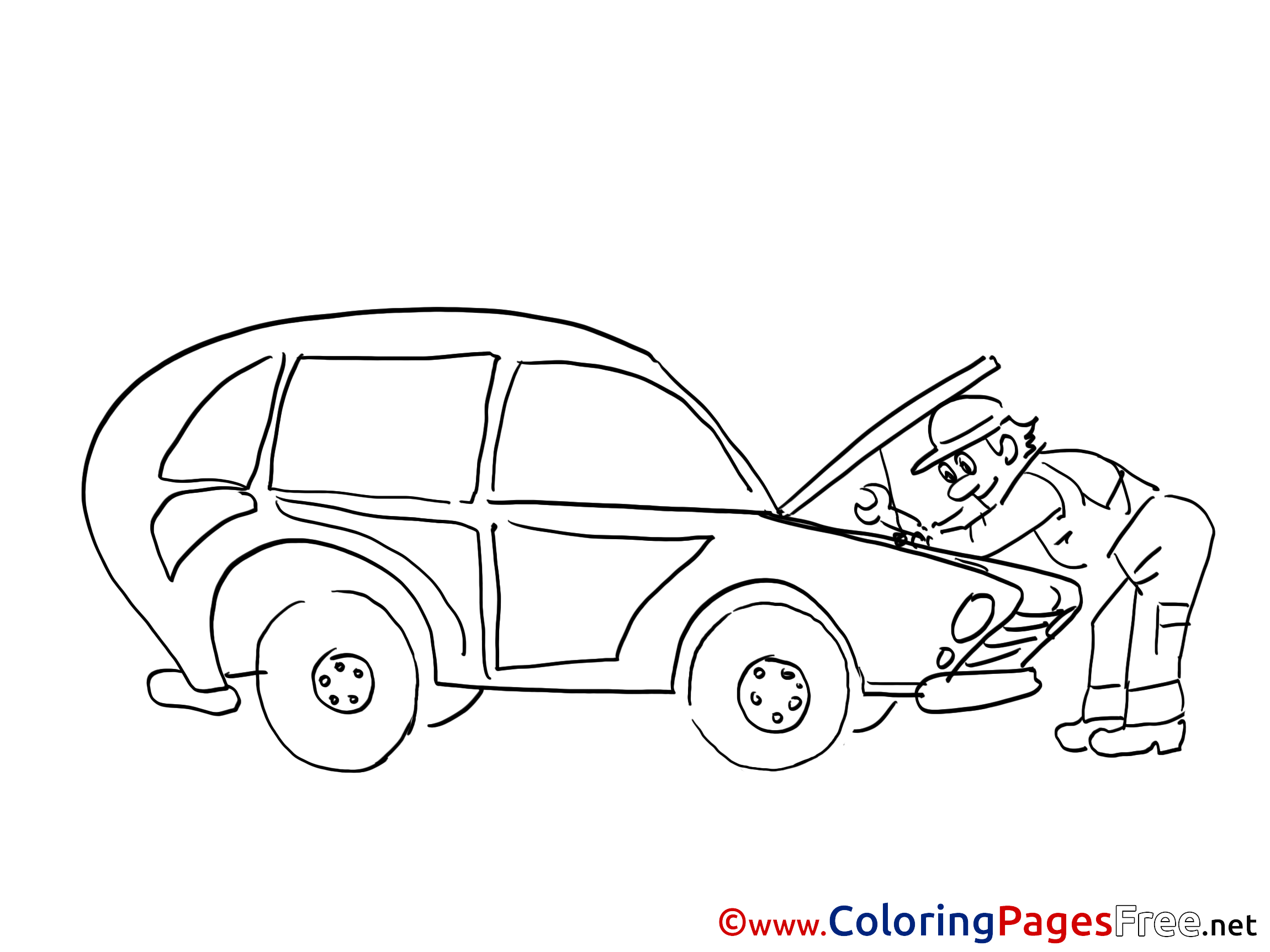 car repair coloring pages