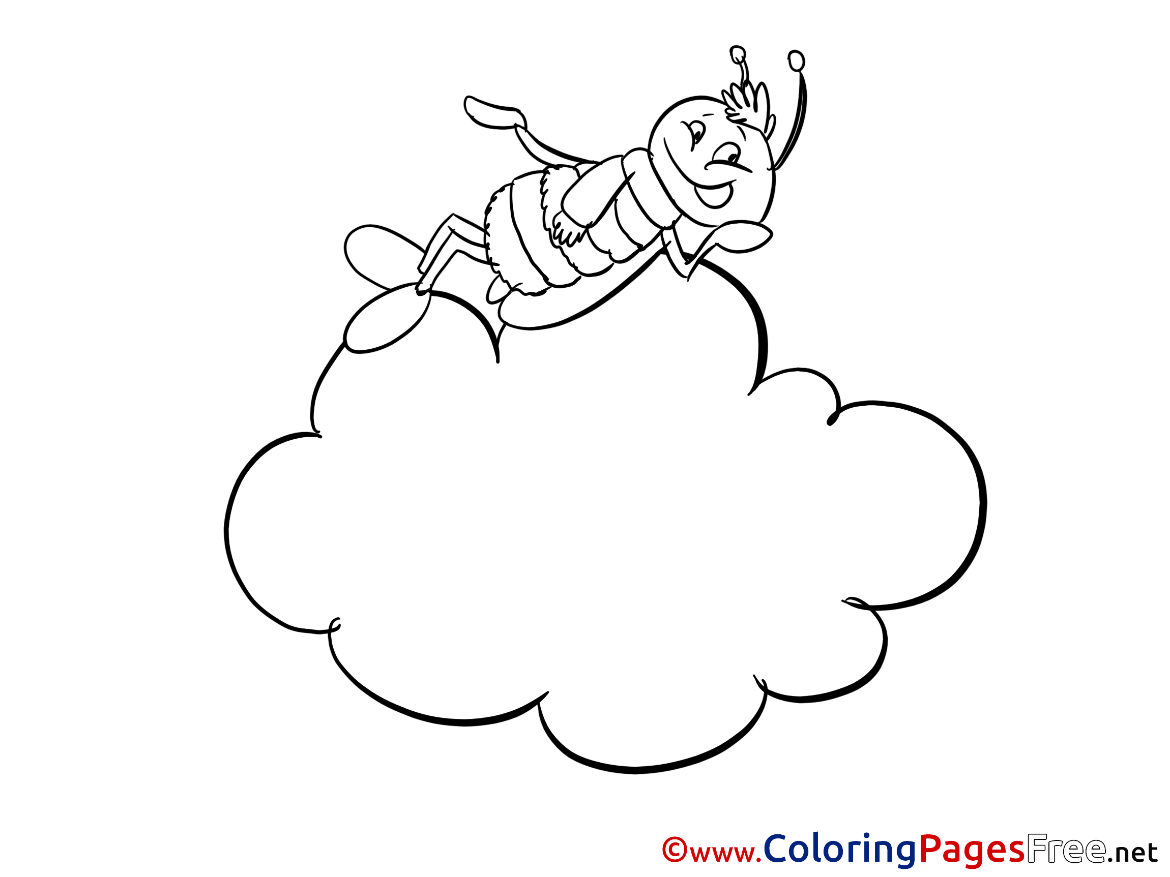 Cloud for Kids printable Colouring Page