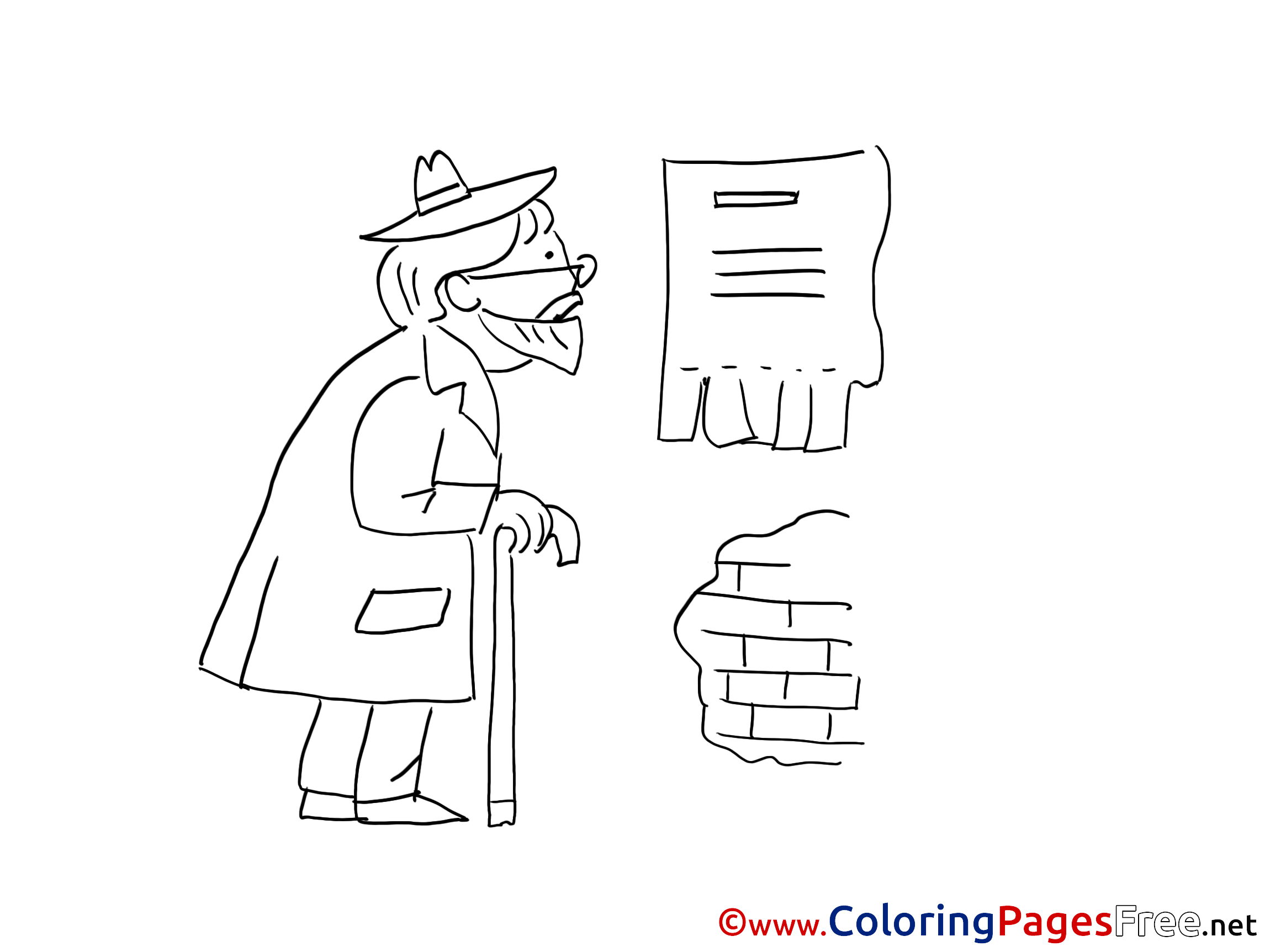old man coloring sheet