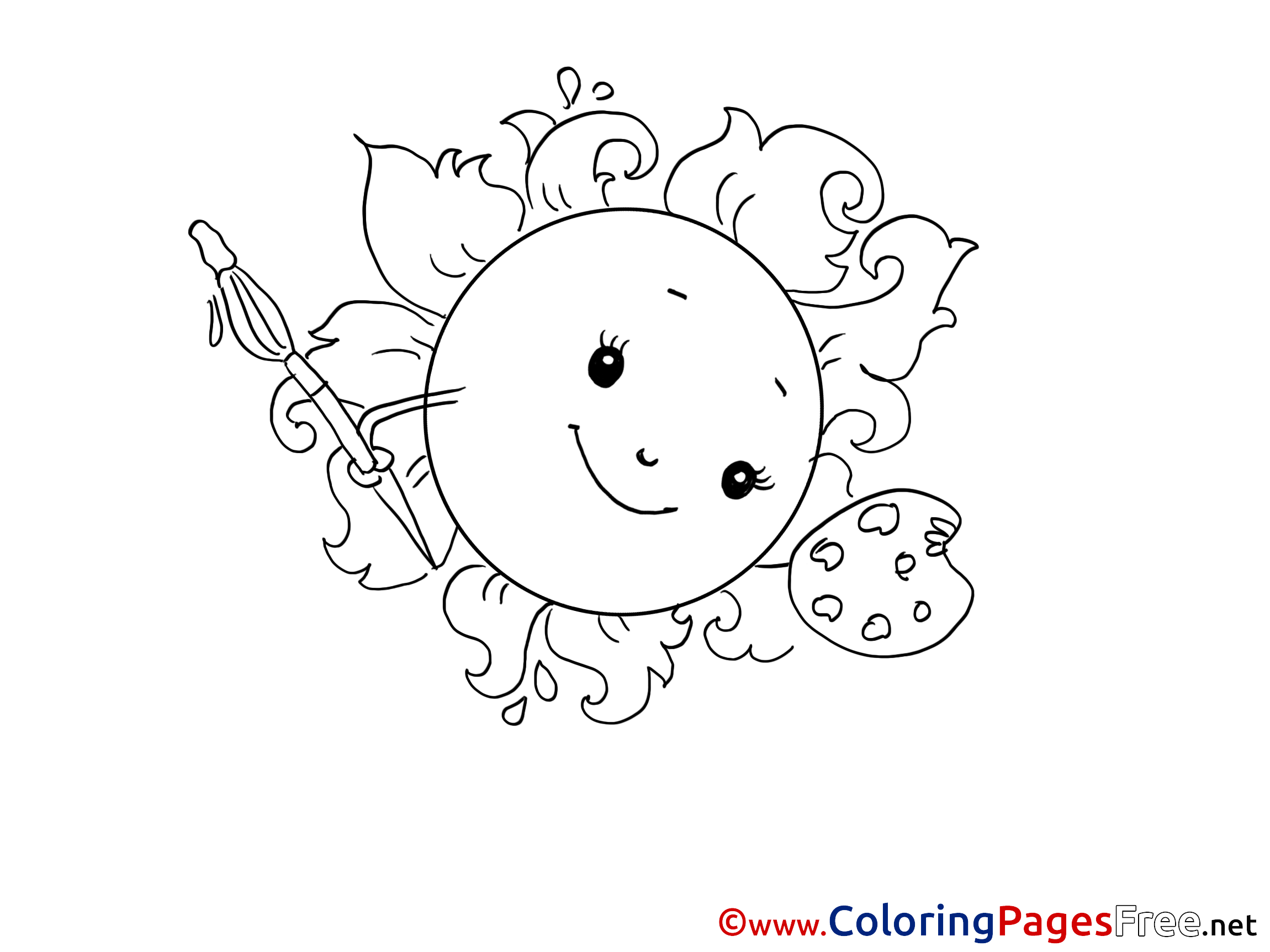 Palette Colouring Page printable free