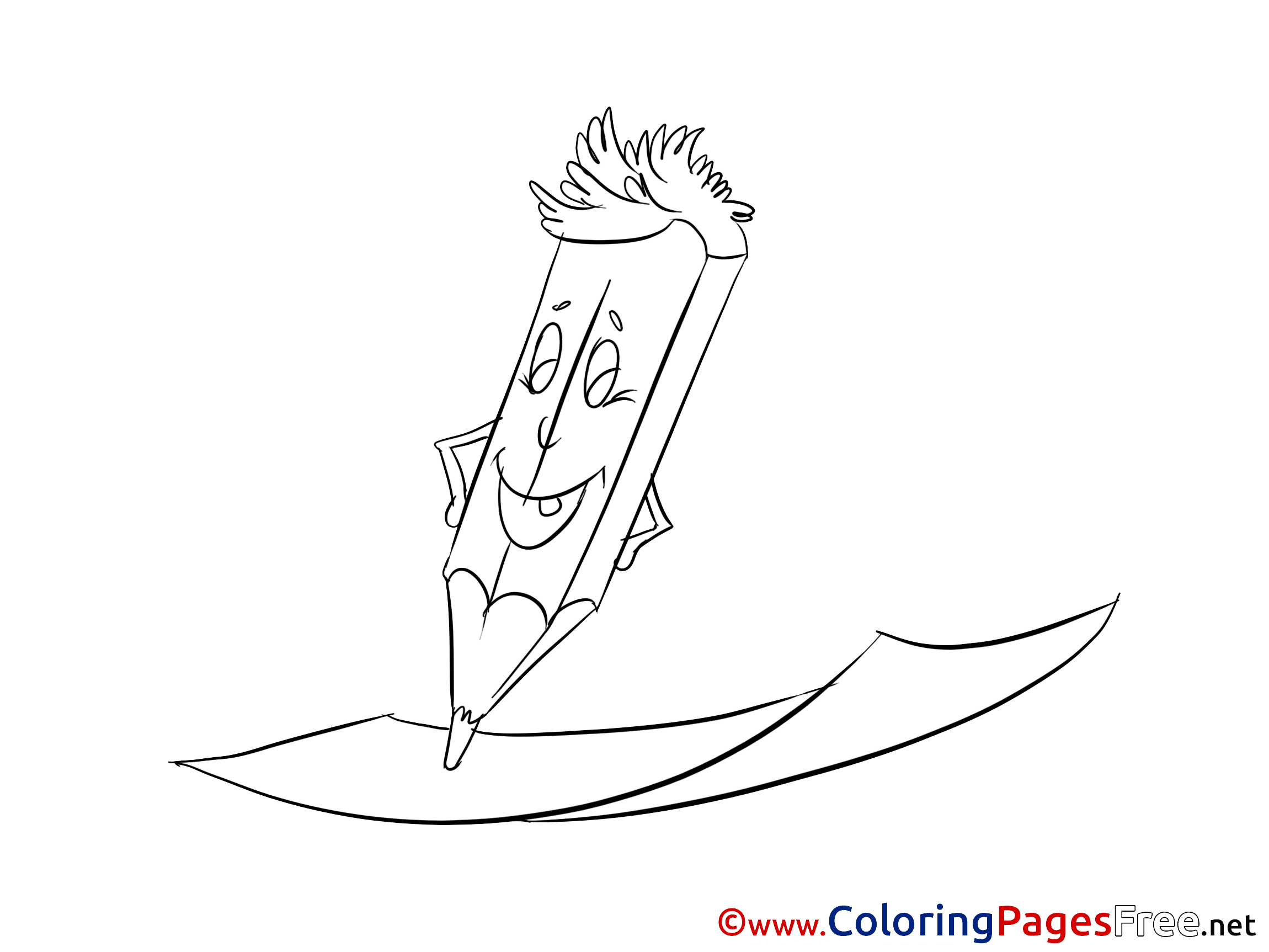 pencil coloring page free printable