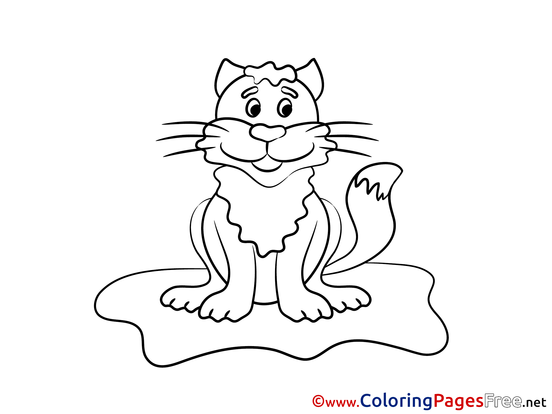 Happy Cat Colouring Sheet download free