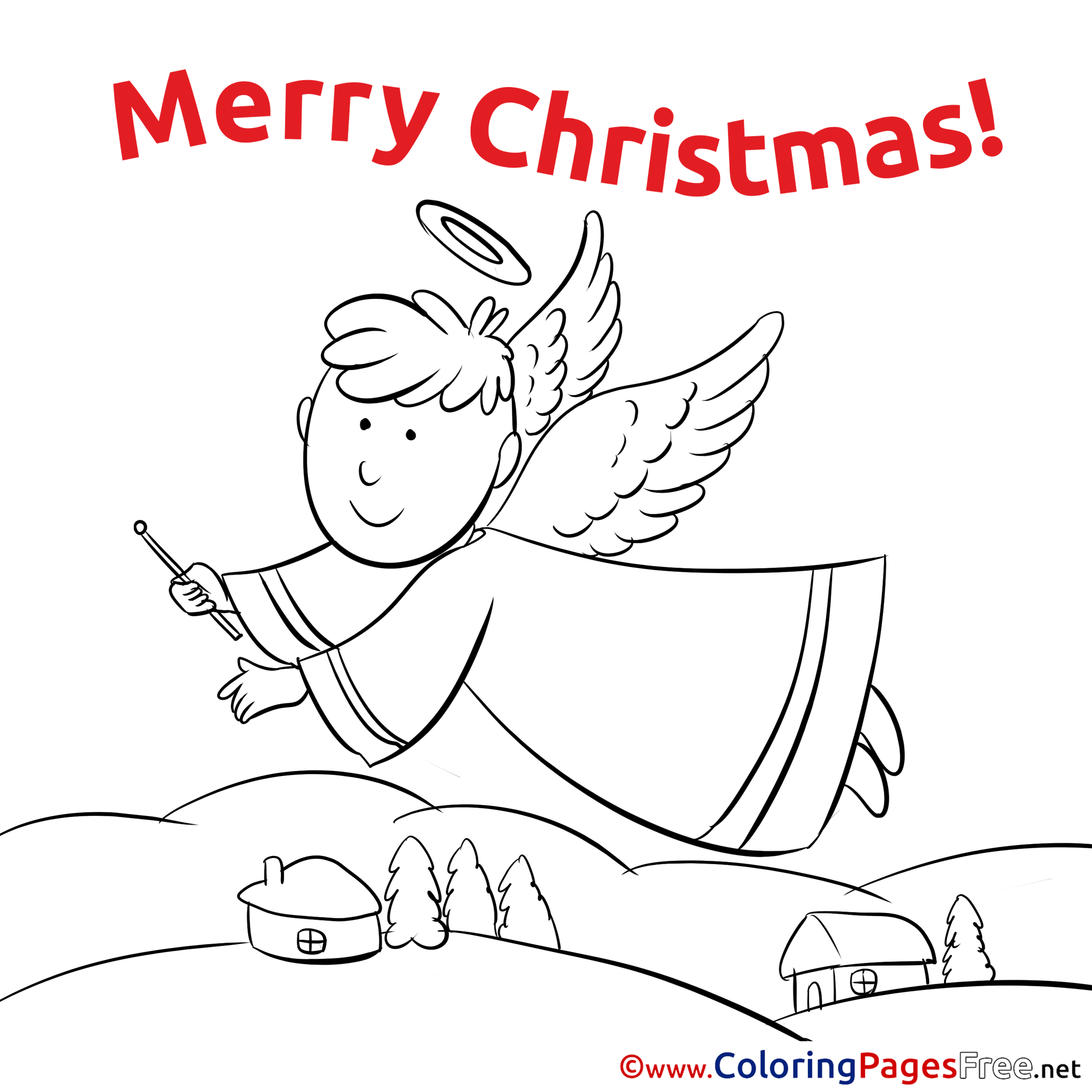 christmas angel colouring pictures