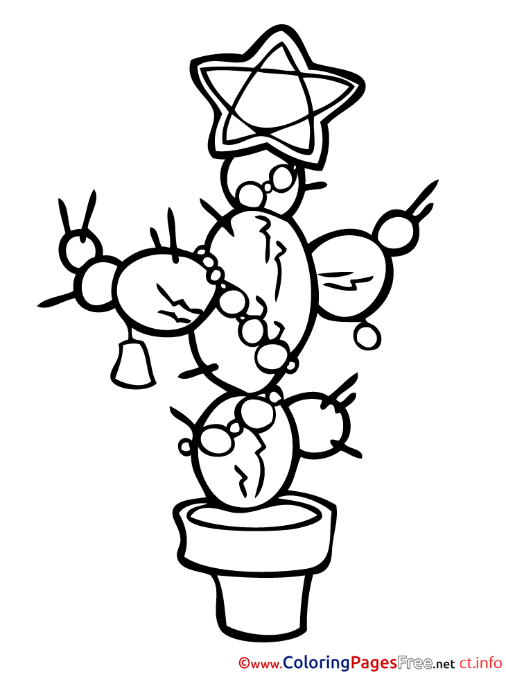 Cactus free Christmas Coloring Sheets