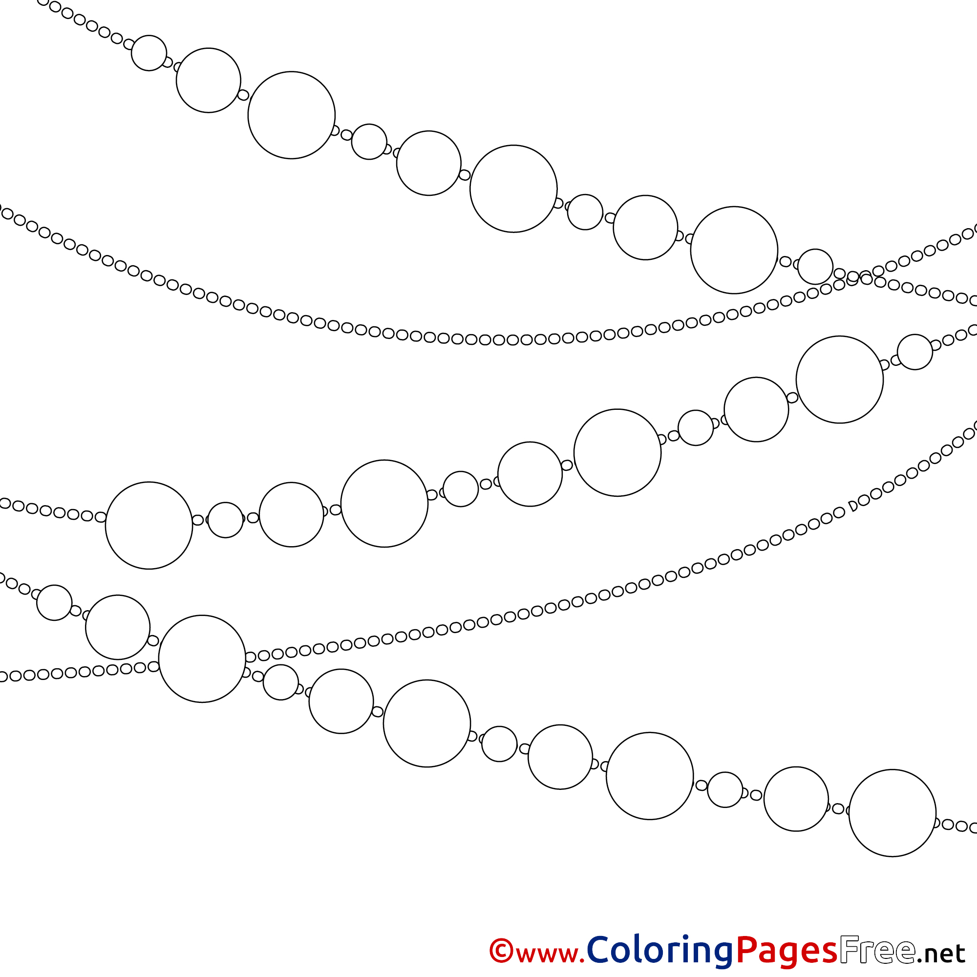 Chain Garland Colouring Page Christmas free