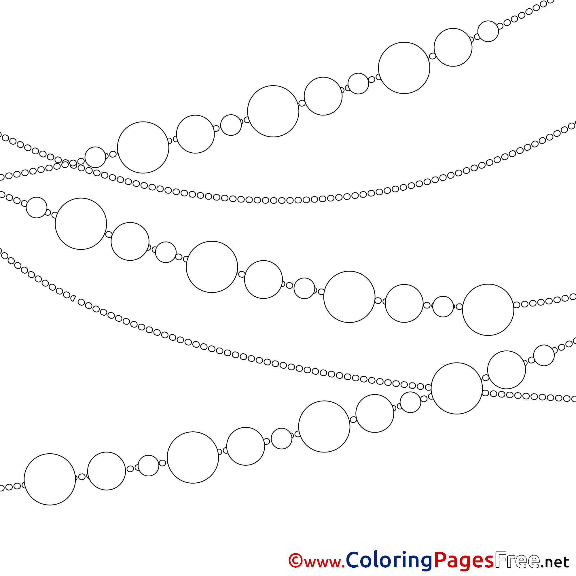 Chain Garland for Kids Christmas Colouring Page