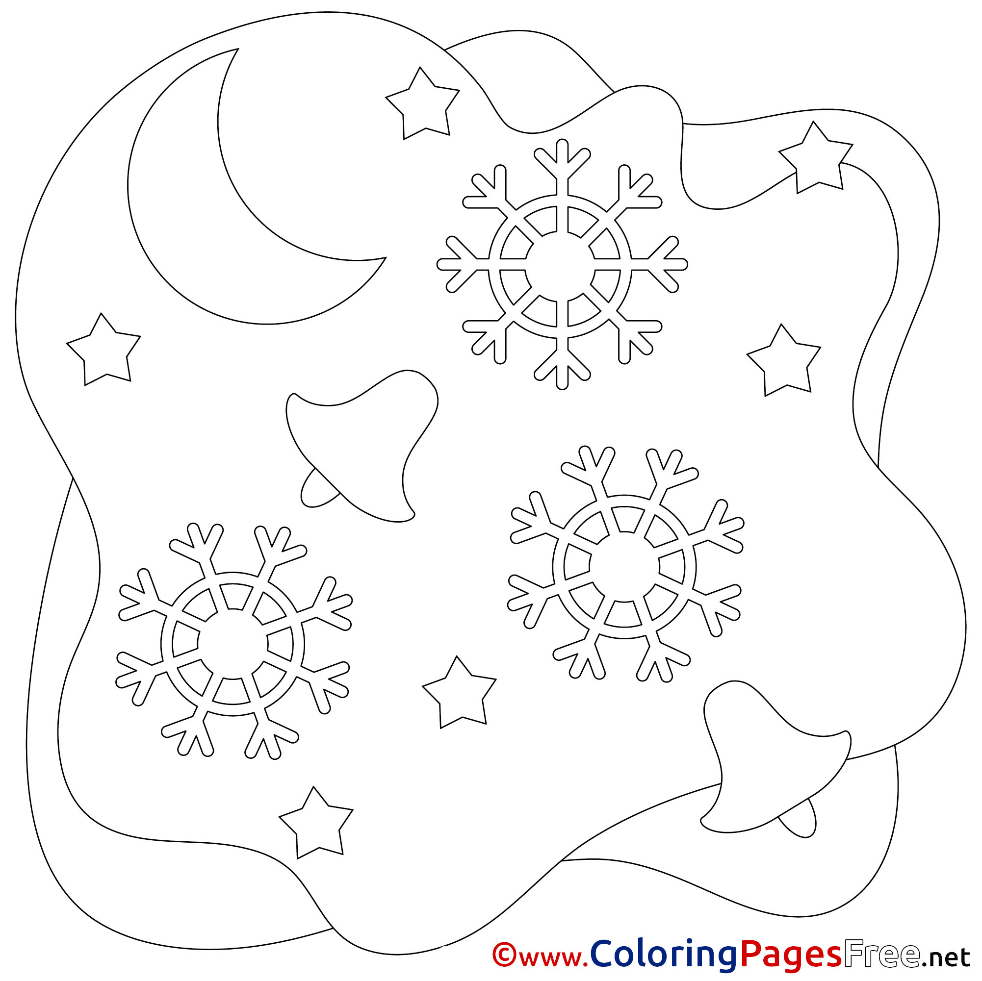 Moon free Christmas Coloring Sheets