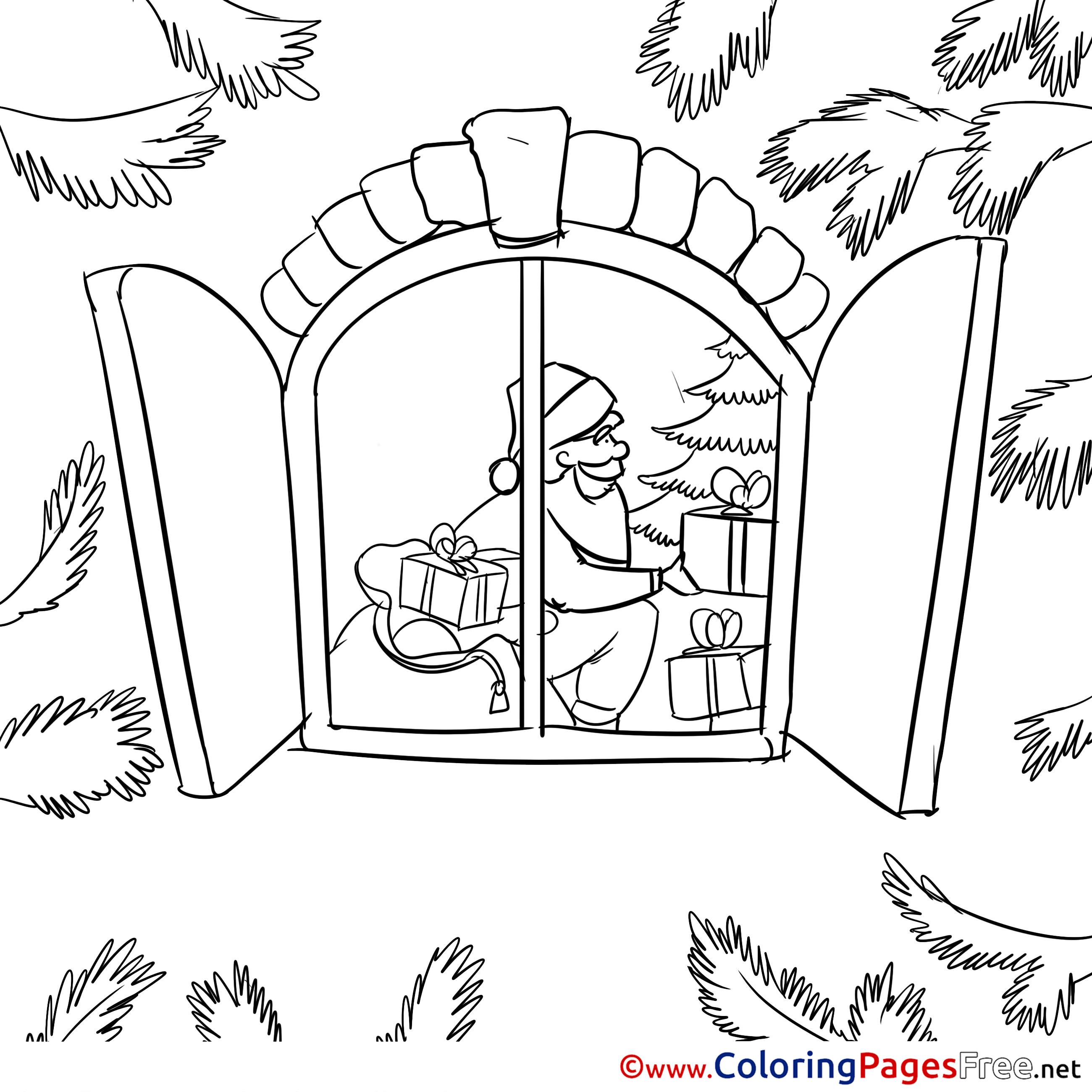 Christmas Window Coloring Pages