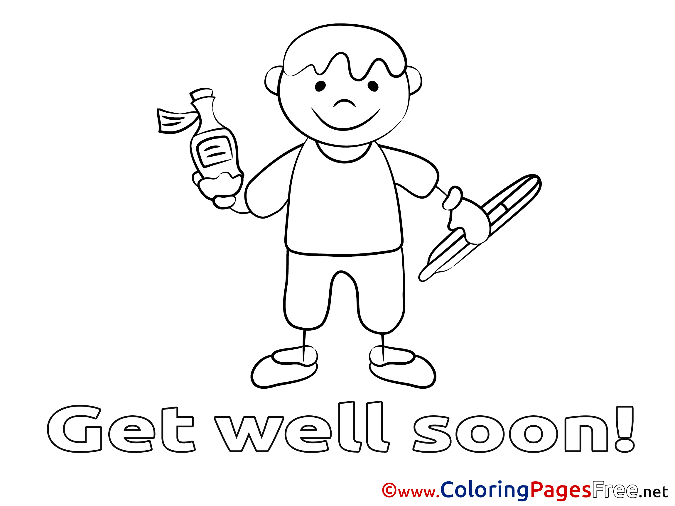 get well coloring pages for kids