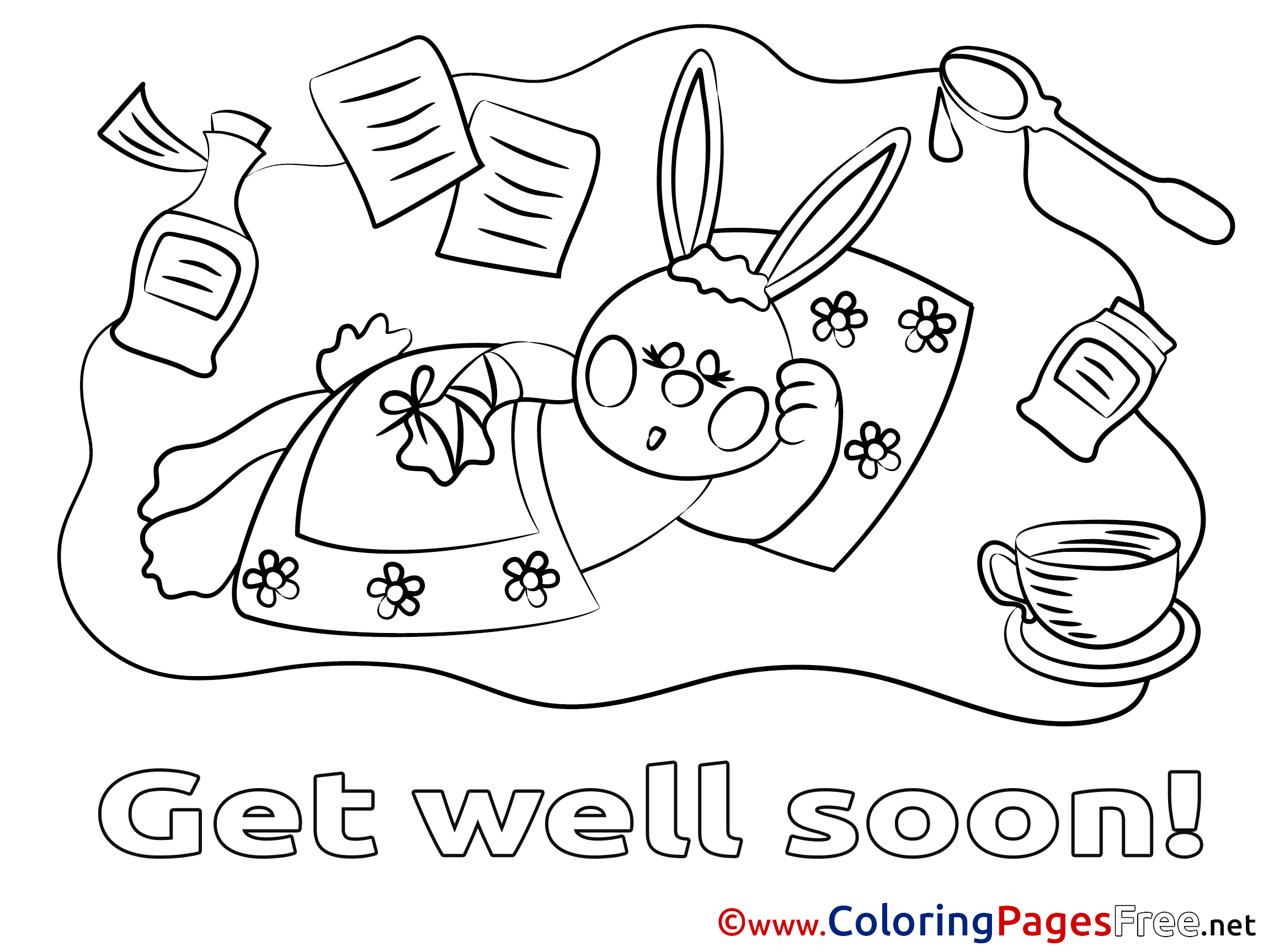 free printable coloring pages get well soon