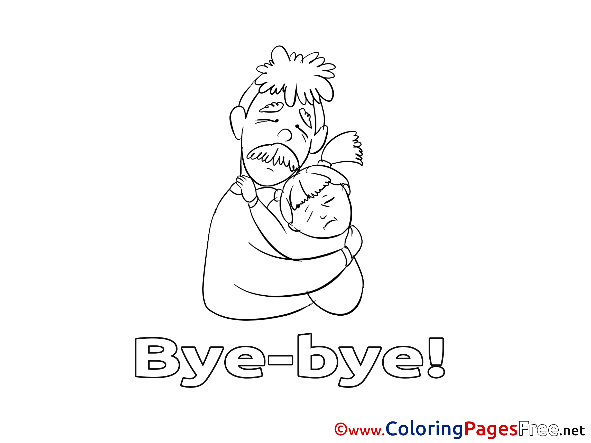 Girl Good bye Coloring Pages download