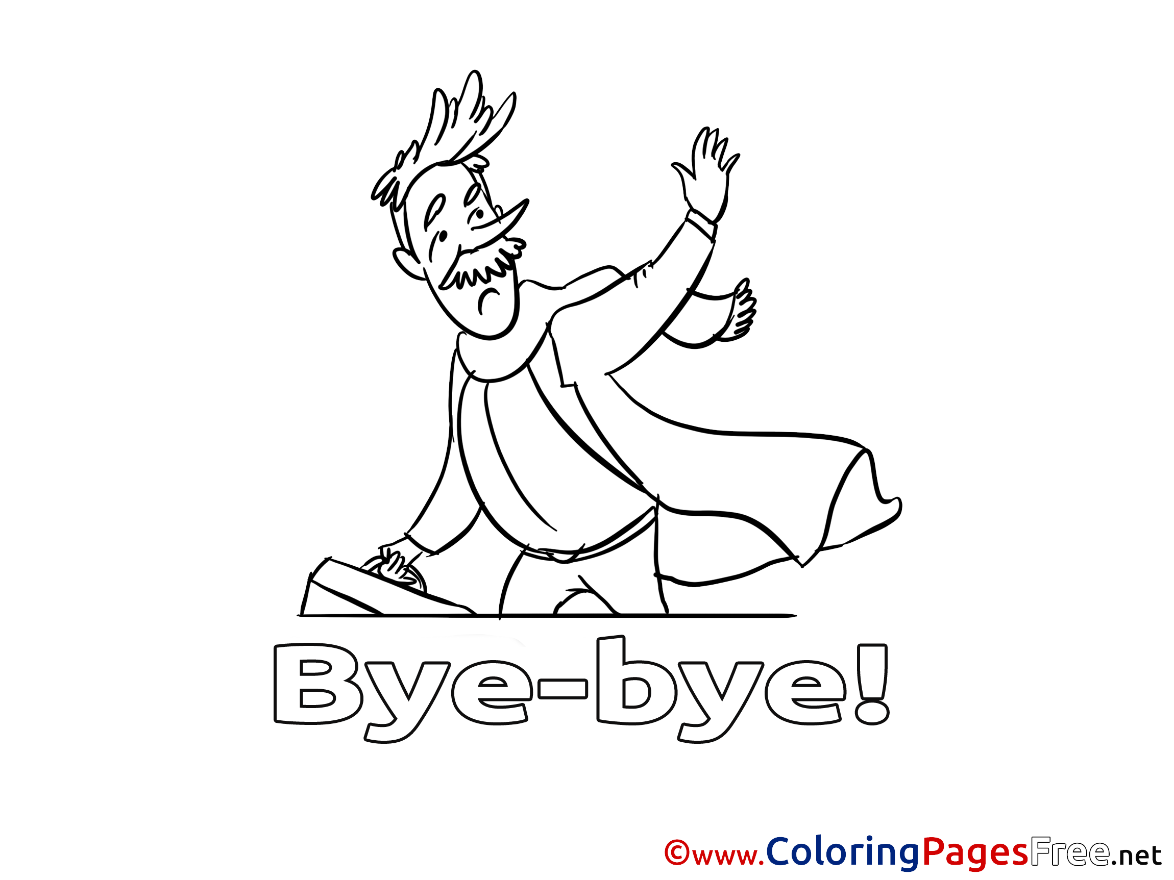 Coloring Pages Goodbye Duck Donald Colouring Saying Cliparts Cartoons ...