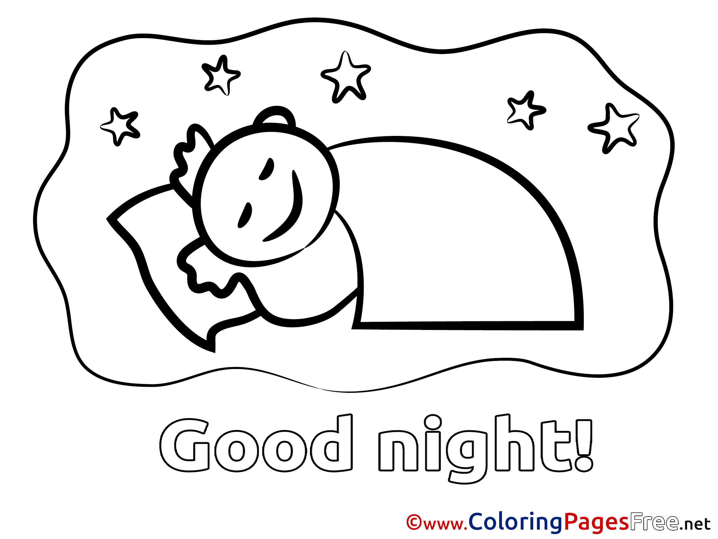 Boy download Good Night Coloring Pages