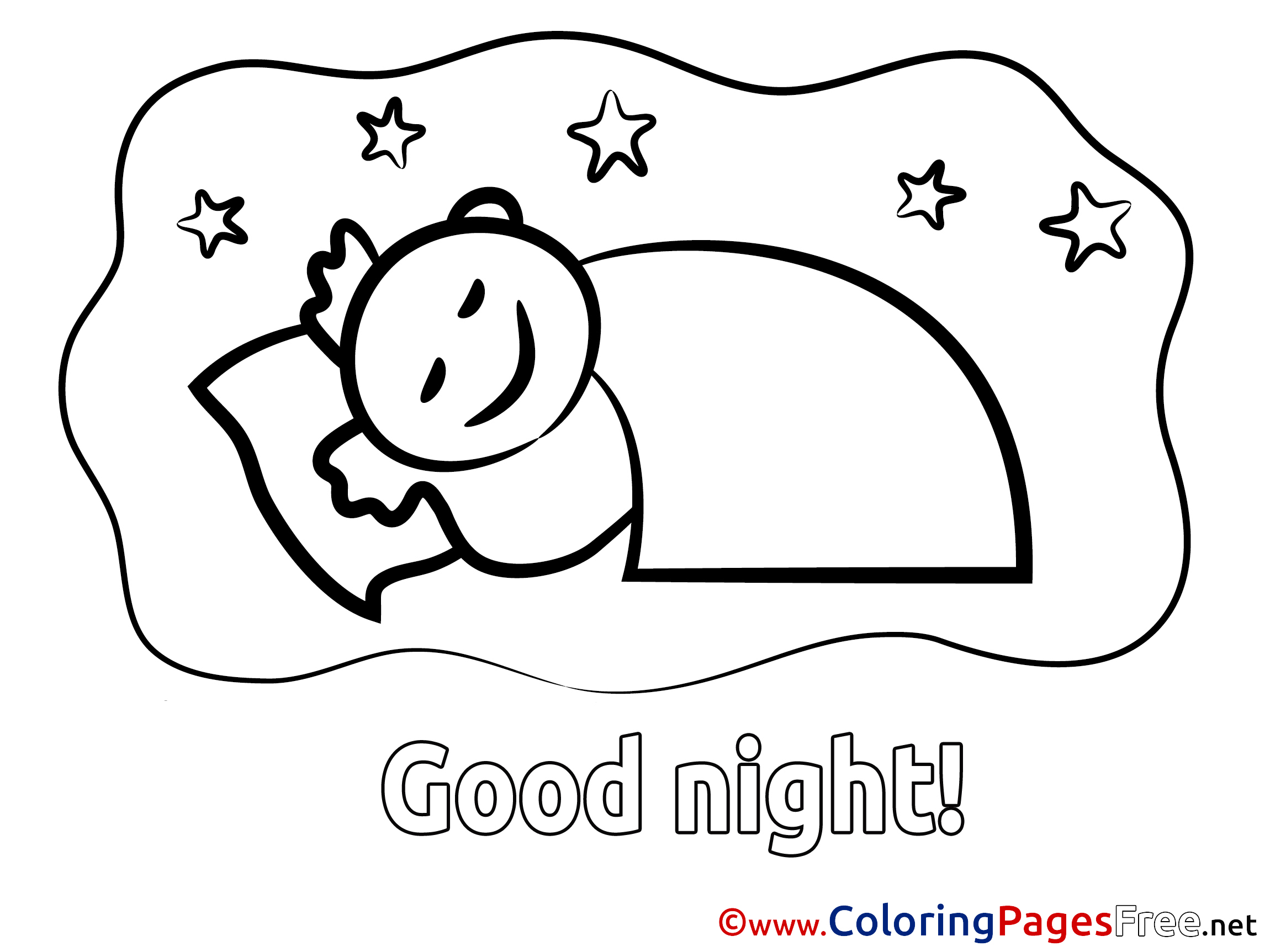 good night kids coloring pages