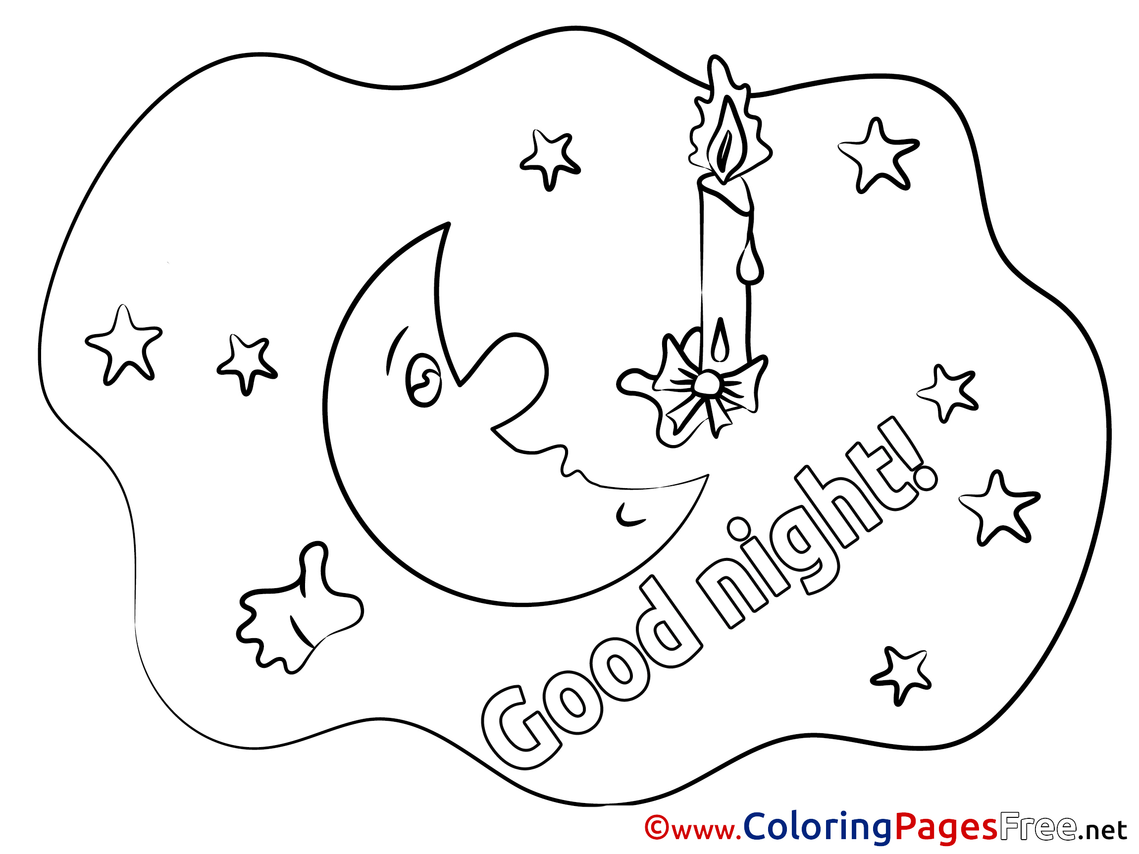 Coloring Pages Good Night for free