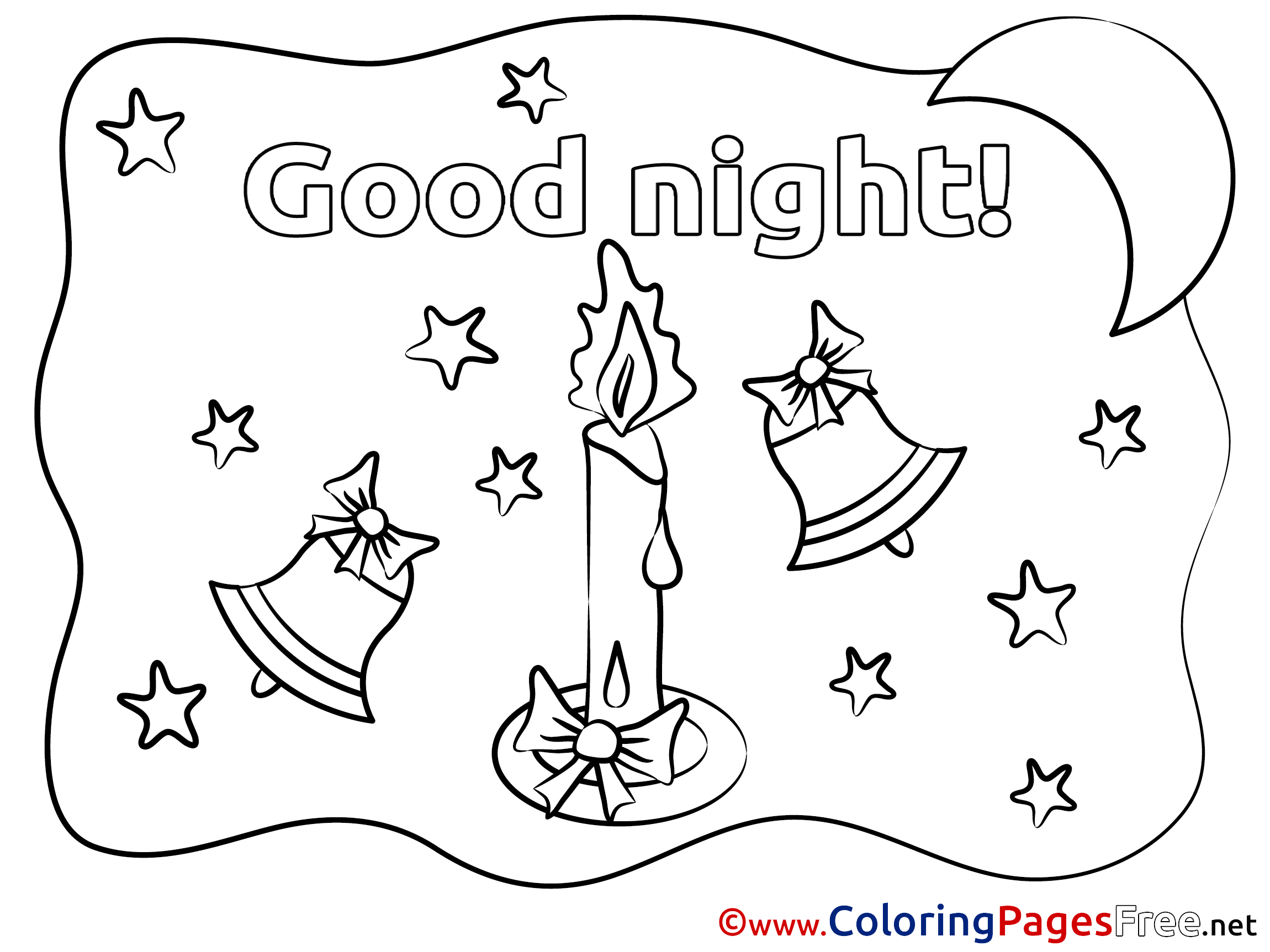 Flame Coloring Sheets Good Night free