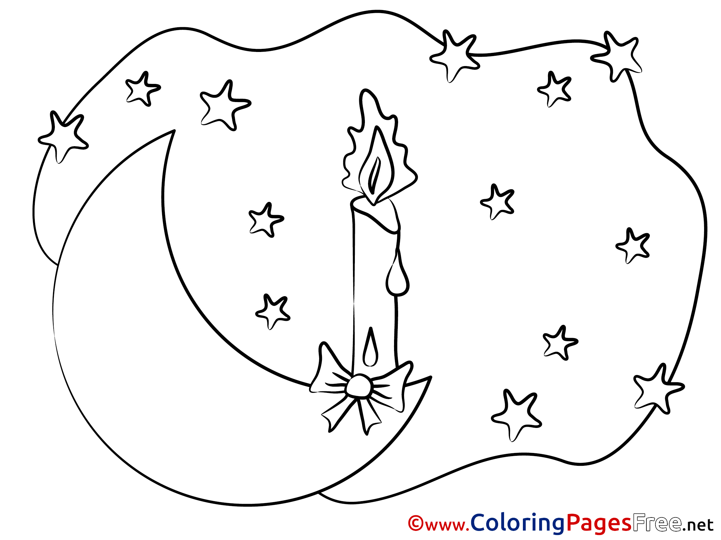 Moon Kids Good Night Coloring Pages