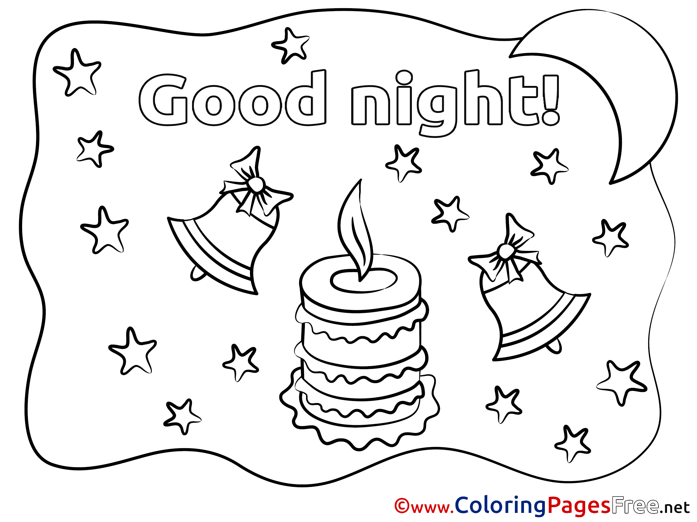 Stars Good Night free Coloring Pages
