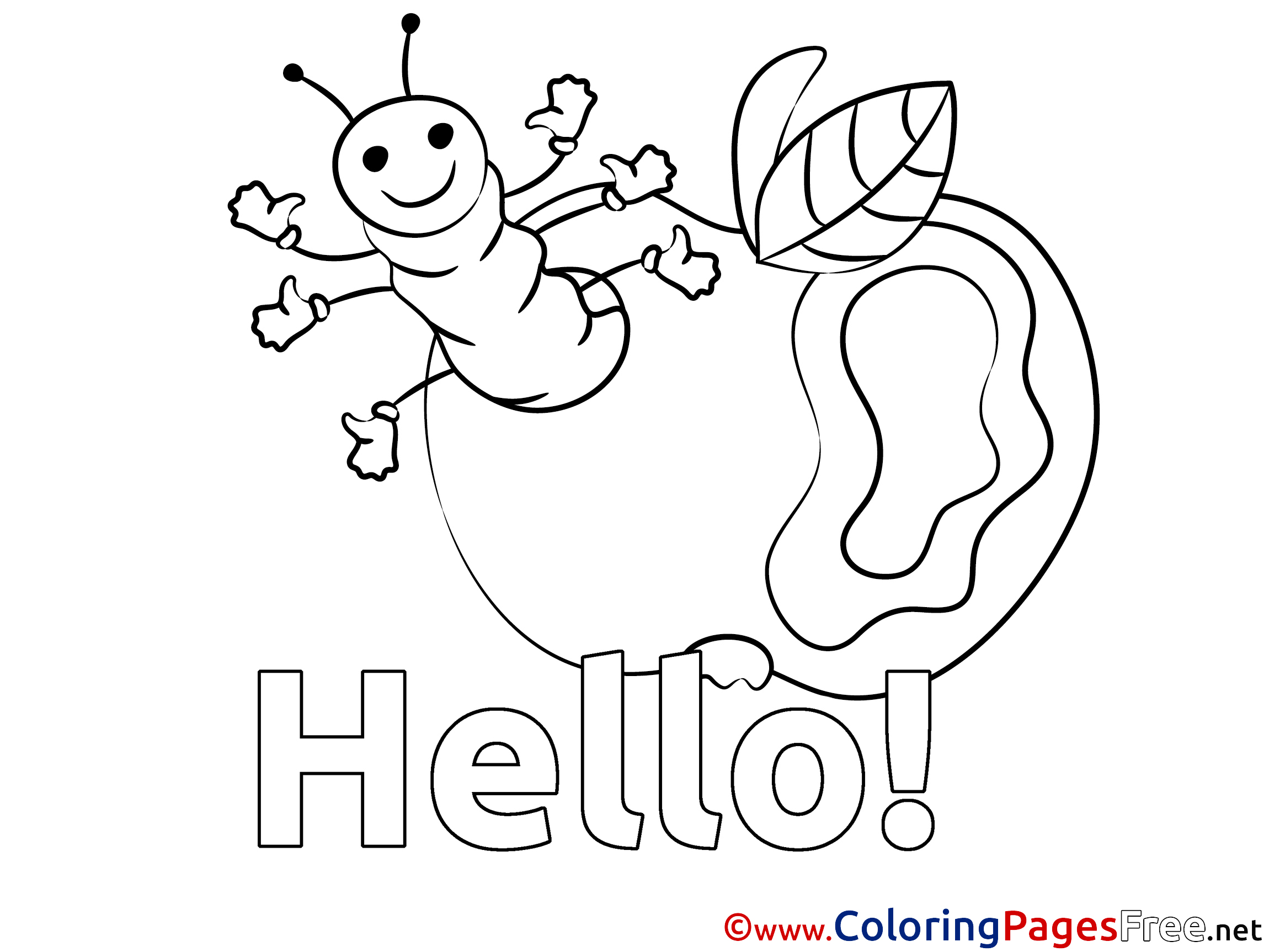 Apple Coloring Sheets Hello free