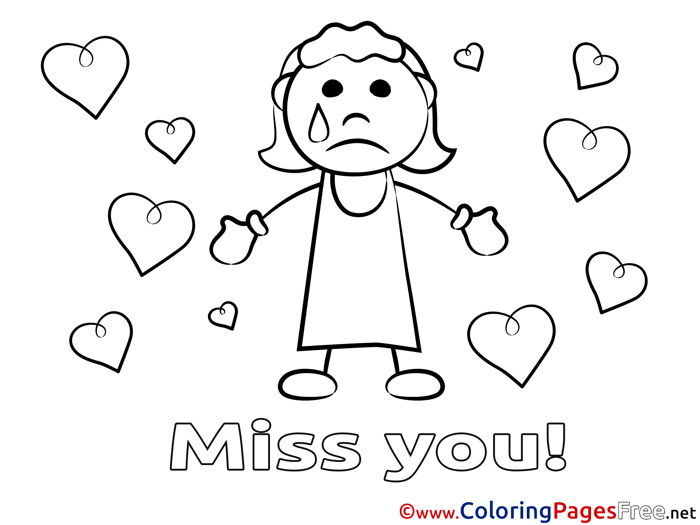 cute i miss you coloring pages