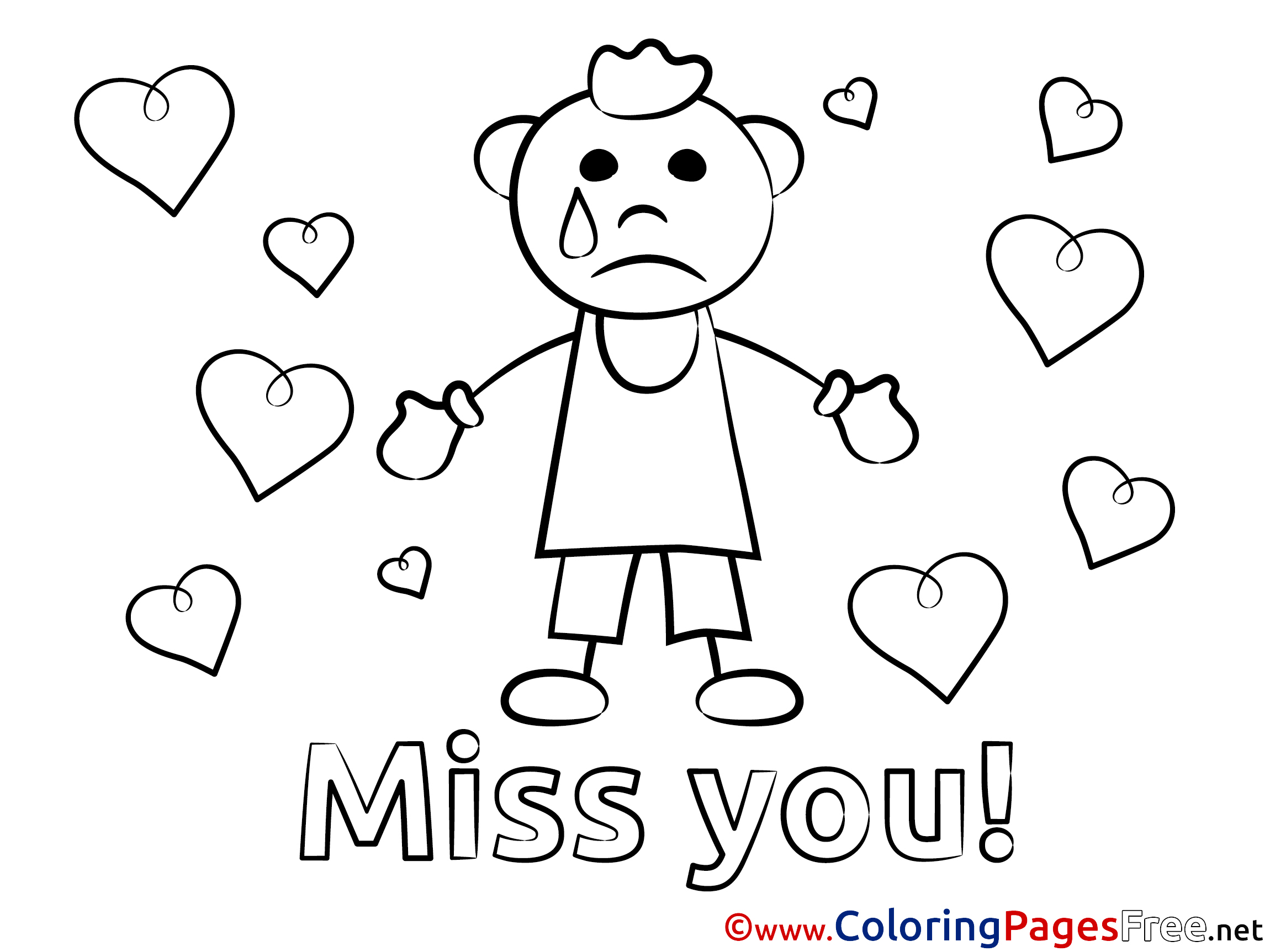 i will miss you coloring pages printable