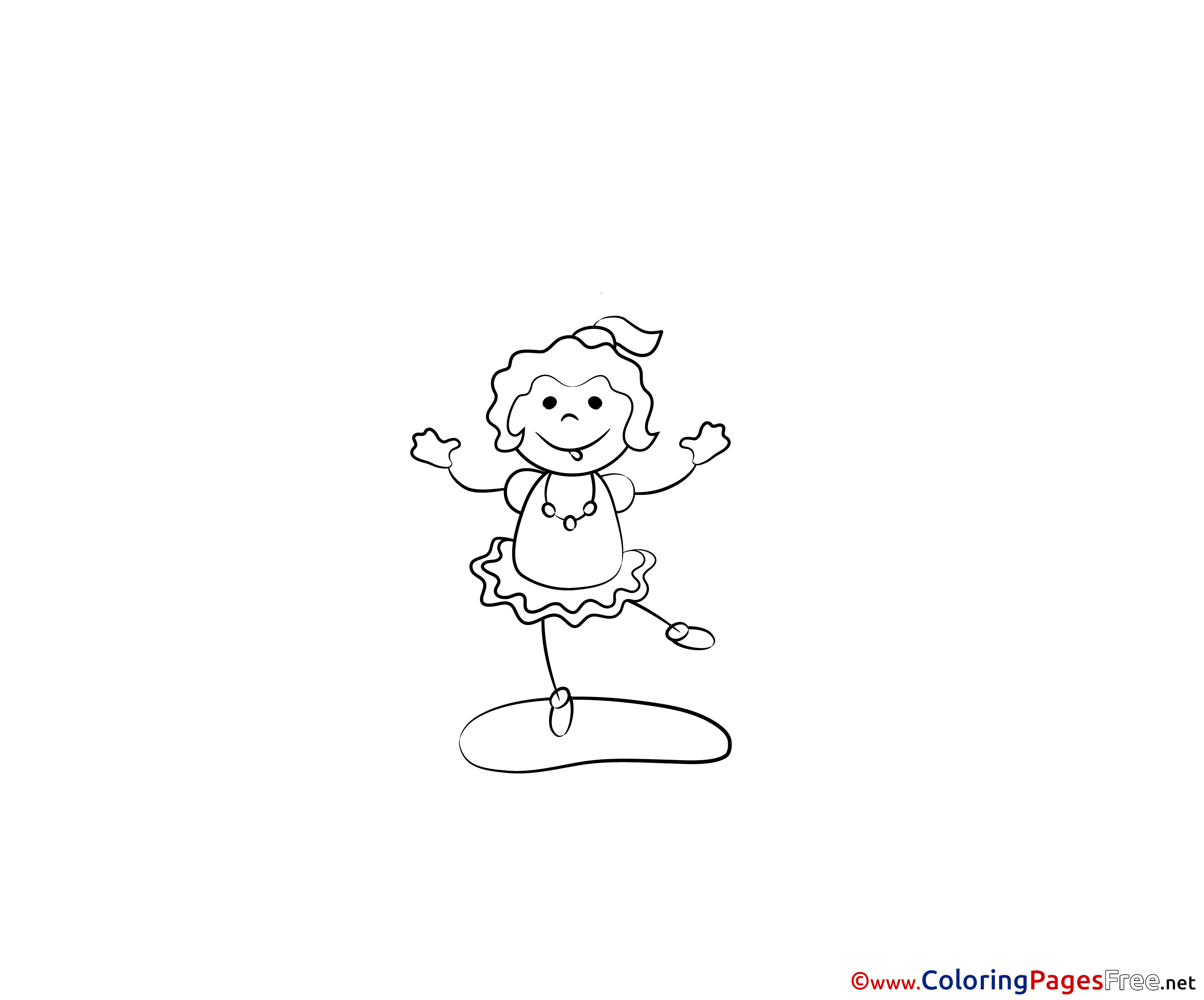 Dancing Girl for free Coloring Pages download