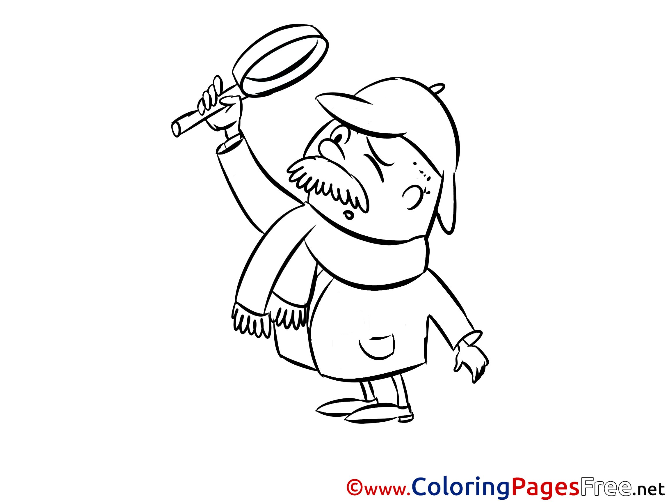 Detective Free Colouring Page Download Detective Free Colouring Page Download
