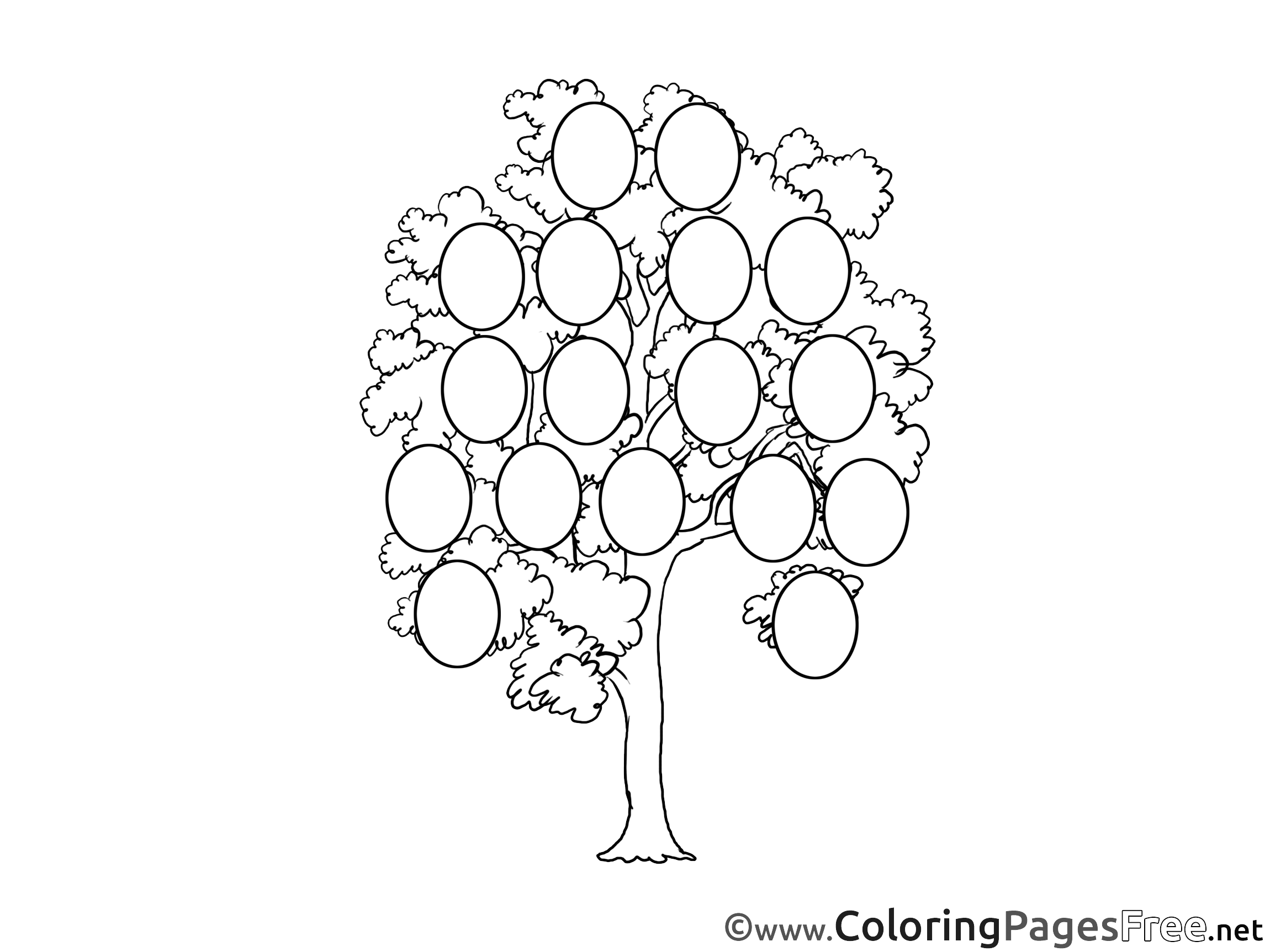 coloring pages family tree